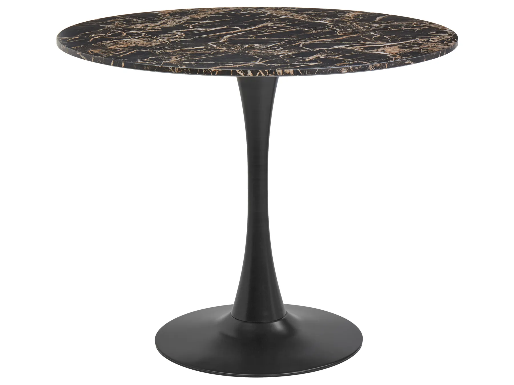 Dining Table BOCA Black Marble 90 cm 90 cm | Beliani.co.uk