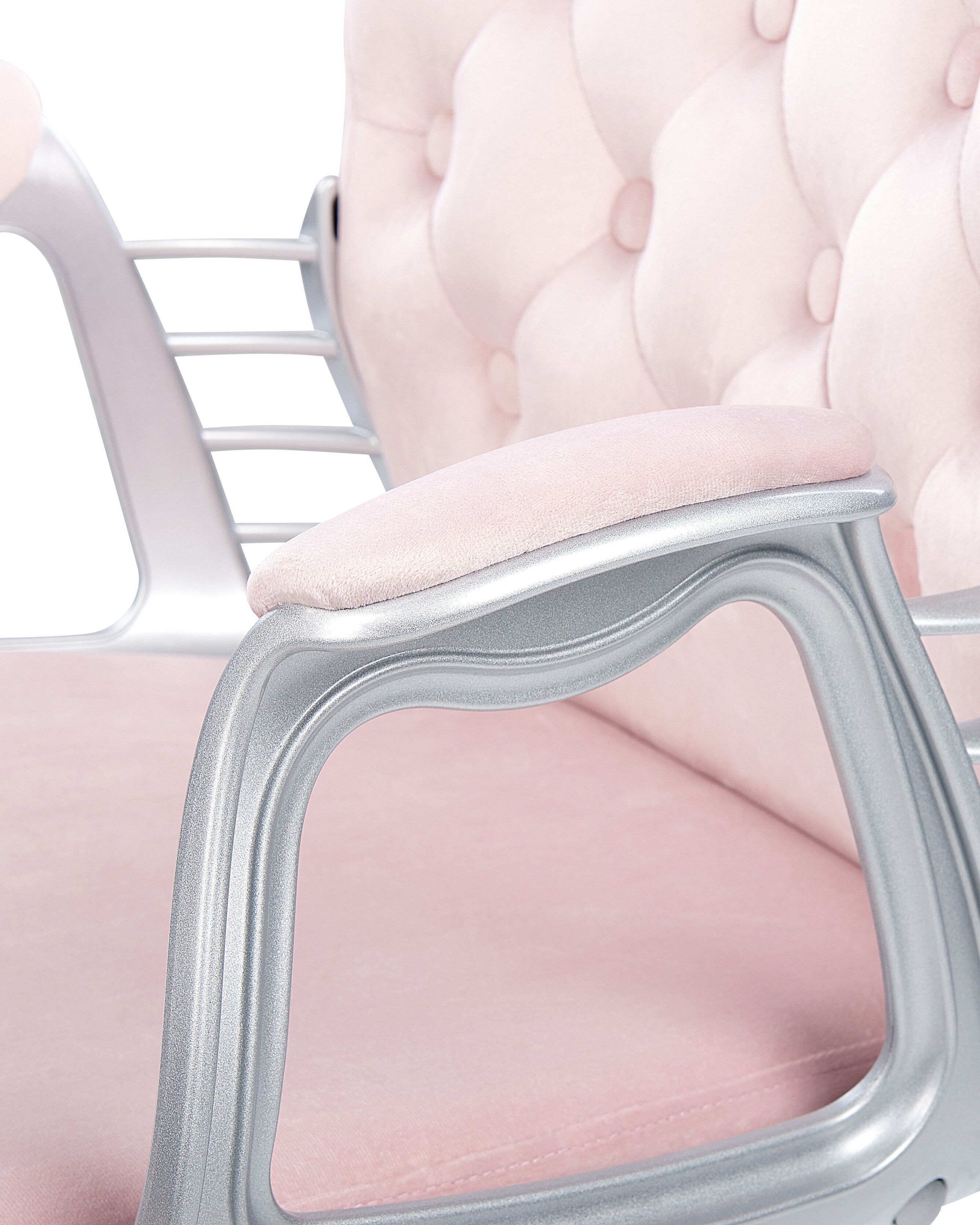 Desk Chair Swivel PRINCESS Velvet Pastel Pink | Beliani.co.uk