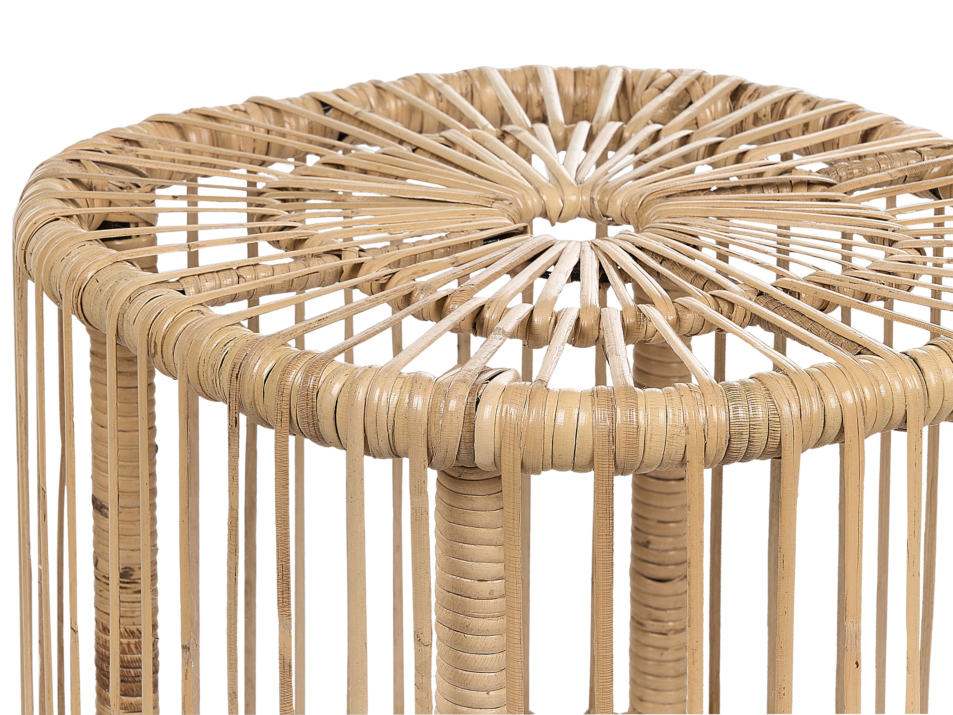 Garten Beistelltisch 2er Set Rattan Natürlich Quadratisch Cesenatico