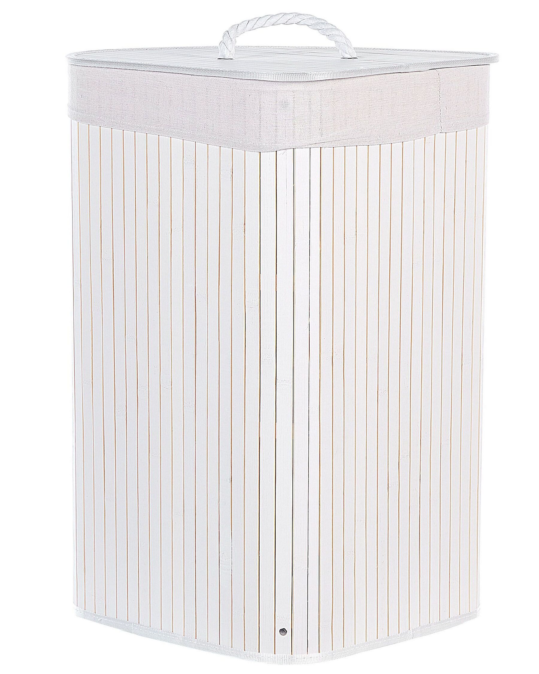 Wasmand bamboe wit 60 cm MATARA | Beliani.nl