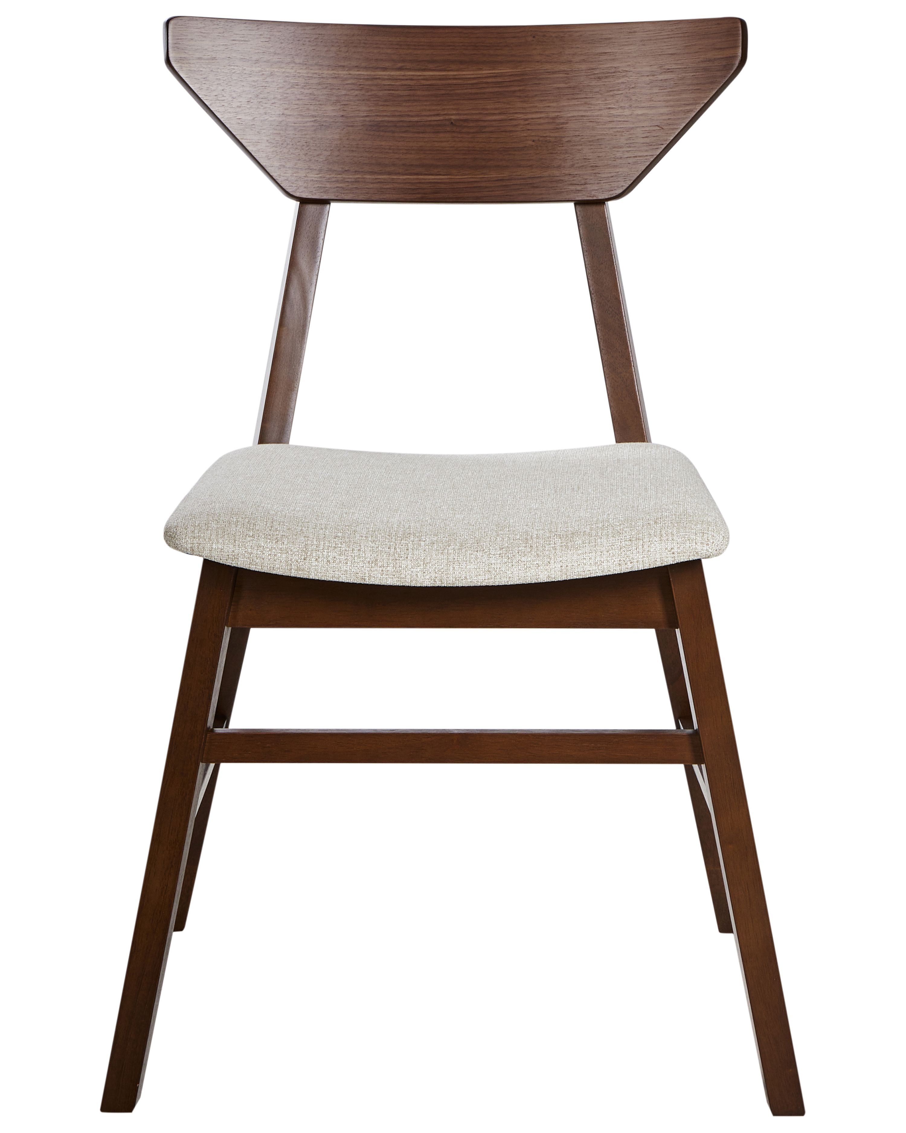 Set of 2 Dining Chairs HOPKINS Wood Dark Brown | Beliani.co.uk