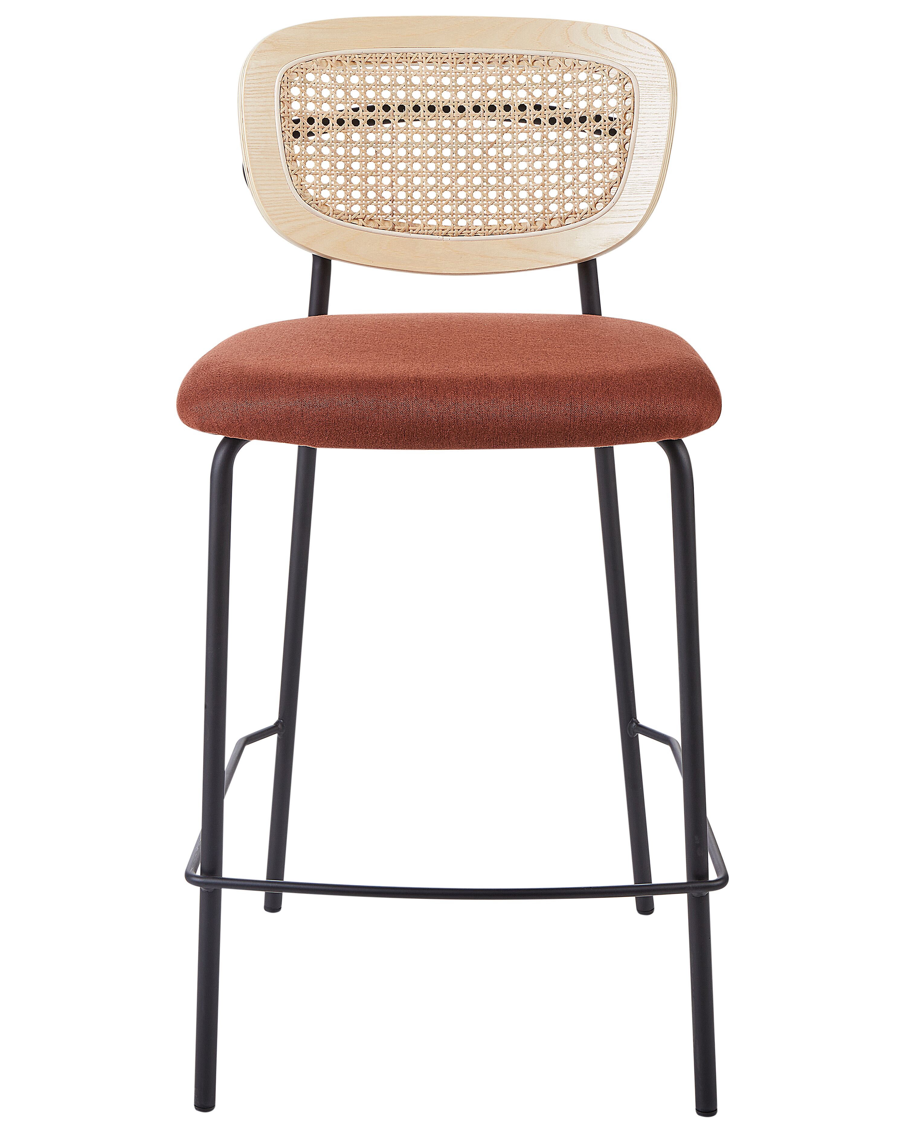 Set of 2 Bar Chairs MAYETTA Rattan Orange | Beliani.co.uk