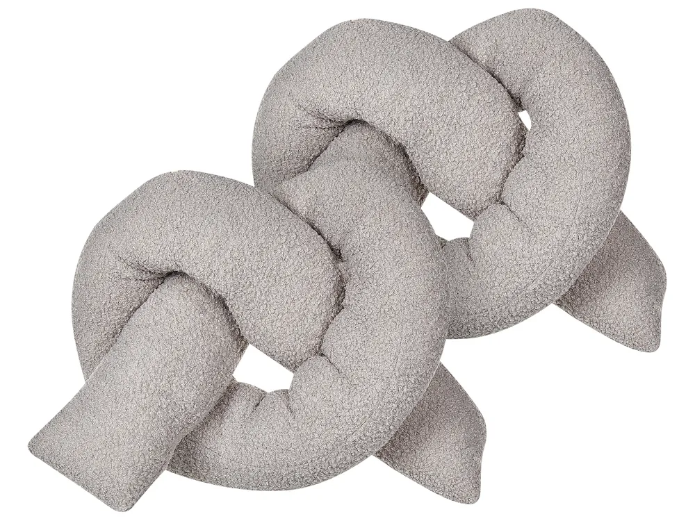Set of 2 Decorative Cushions GLADIOLUS Boucle 172 x 14 cm Beige Solid ...