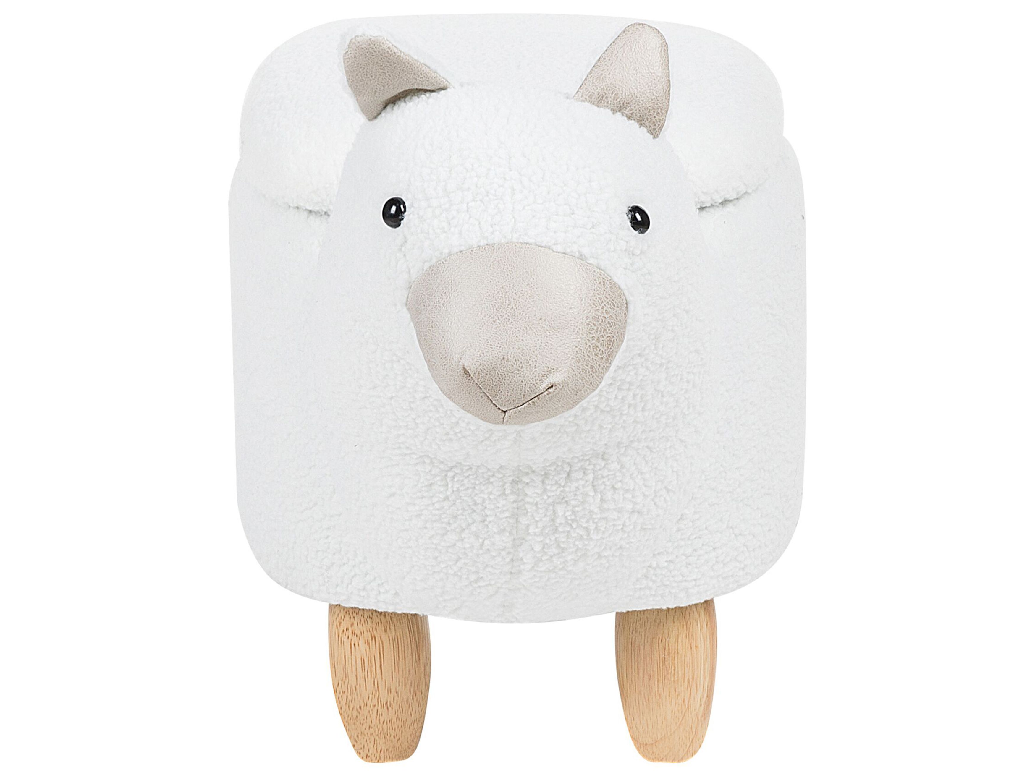 Fabric Storage Animal Stool White ALPACA | Beliani.co.uk