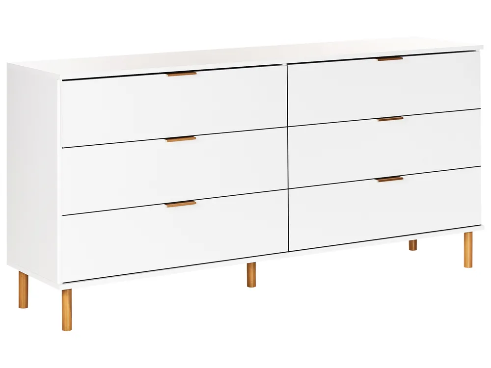 Commode à 6 tiroirs WALPOLE Blanc | Beliani.fr