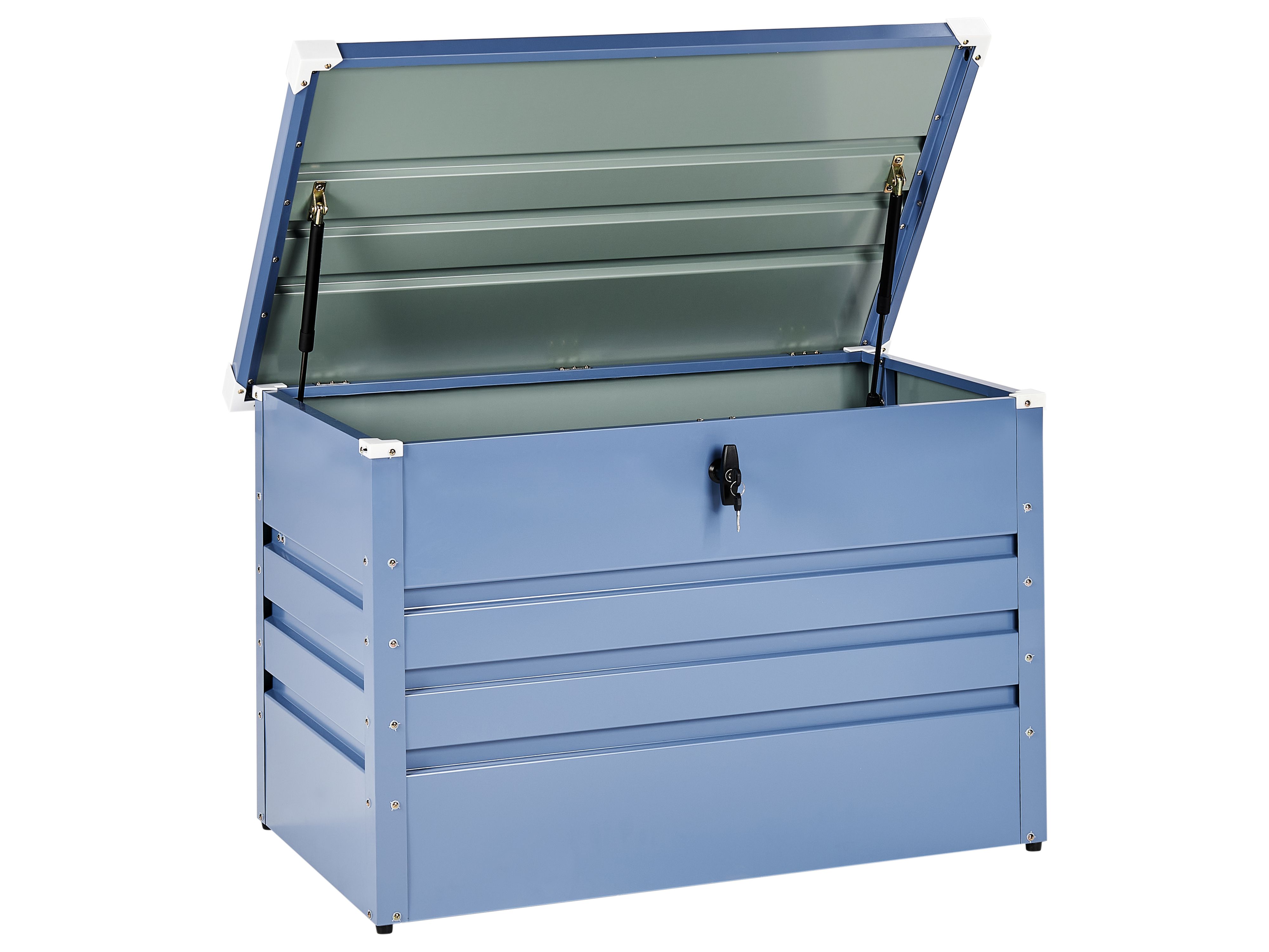 Storage Box CEBROSA Metal 100 cm 62 cm Blue | Beliani.co.uk