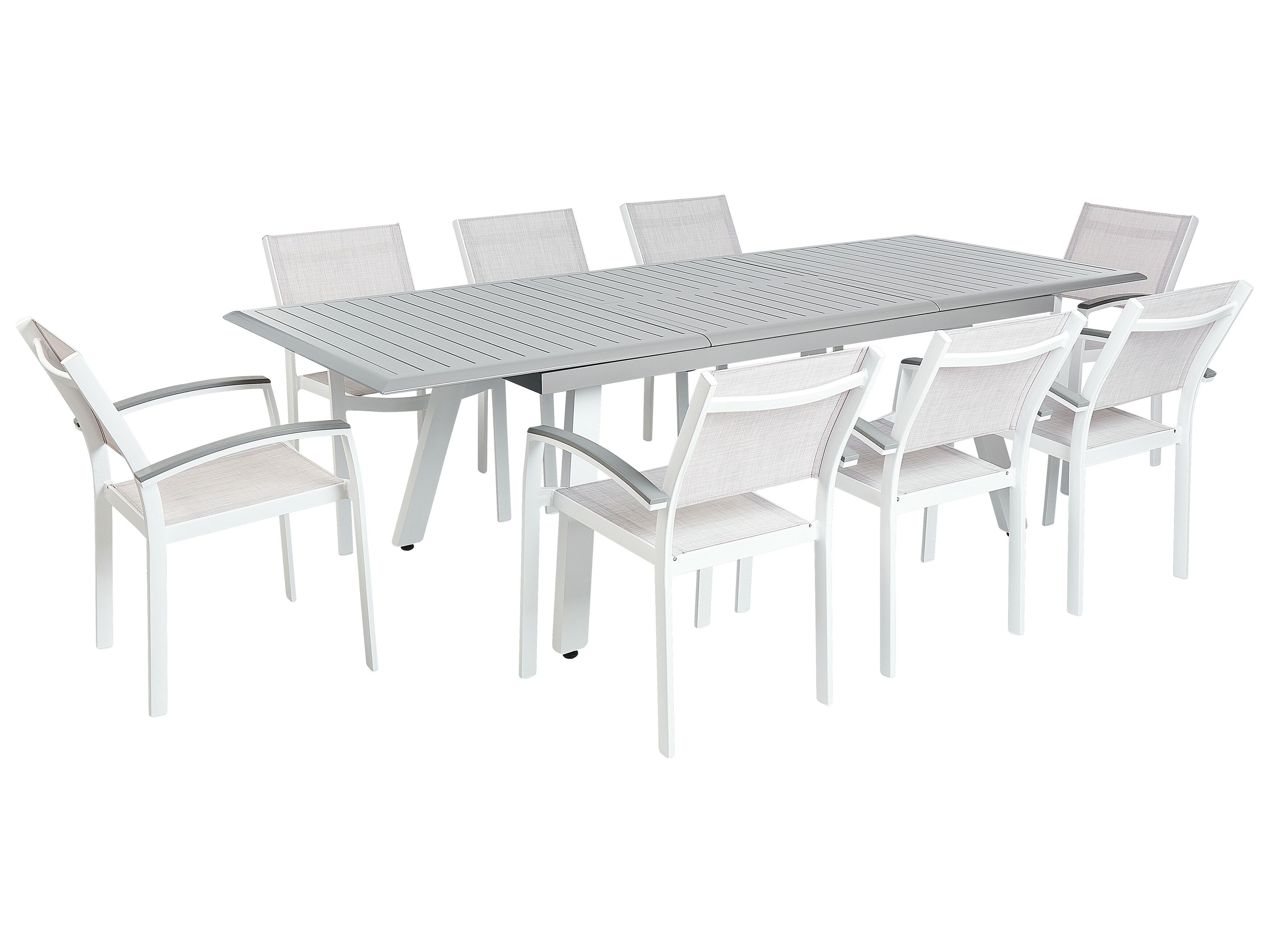 Garden Dining Set 8 Seater PERETA Metal Grey | Beliani.co.uk