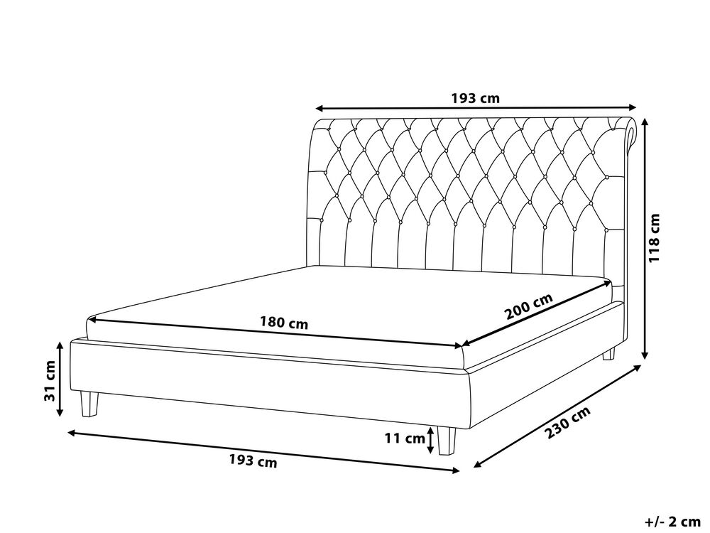 Super king bed size cm store