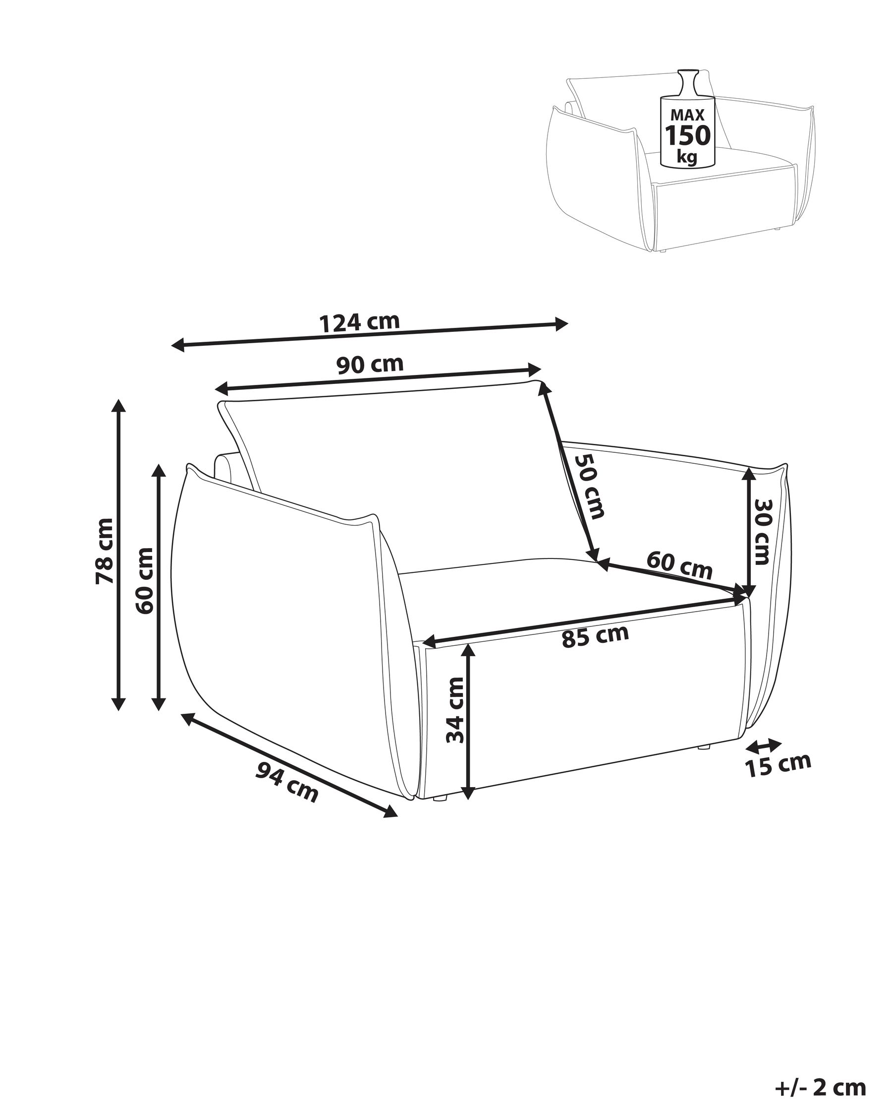 Armchair KUNES Fabric Taupe | Beliani.co.uk
