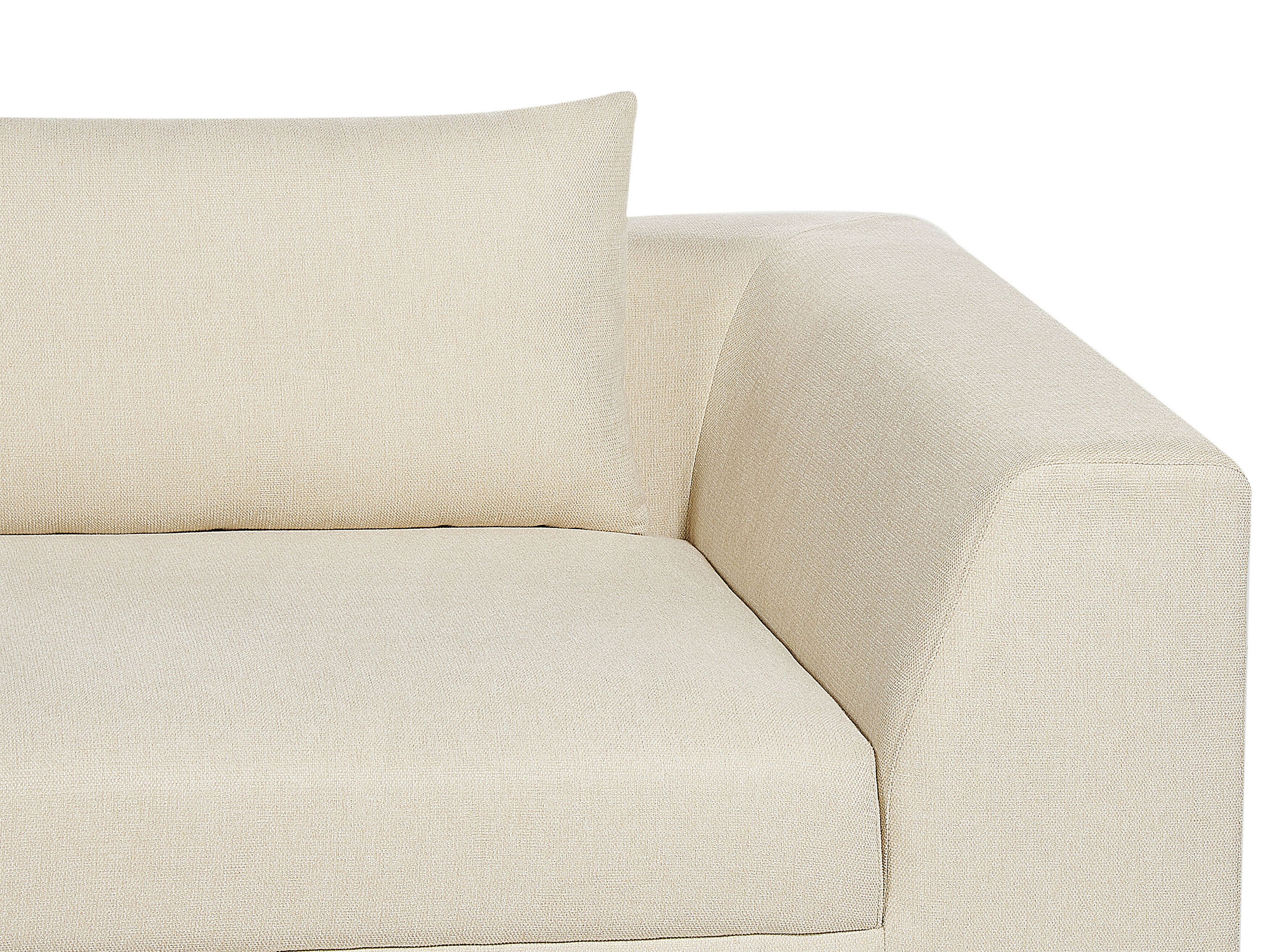 Sofa 3 Seater LERMON Fabric Beige | Beliani.co.uk