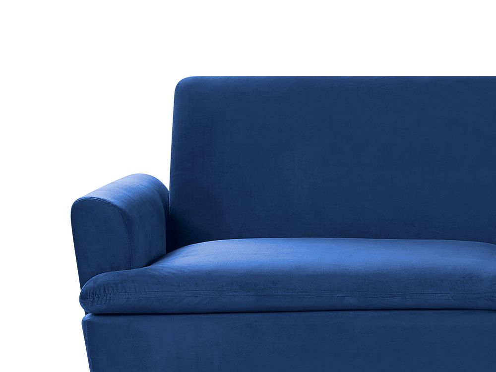 Velvet Sofa Bed Navy Blue VETTRE Beliani