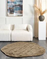 Rug KASBO Olive Green 160 x 160 cm Viscose | Beliani.co.uk