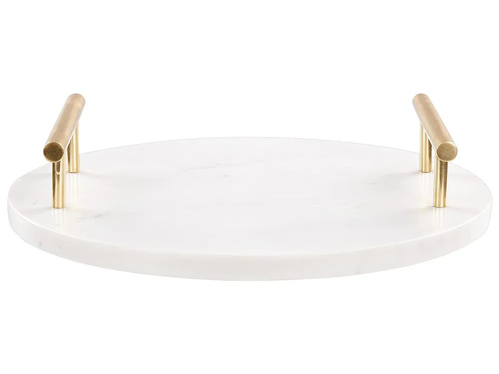 Plateau de service VARGOS Pierre Marbre blanc | Beliani.fr