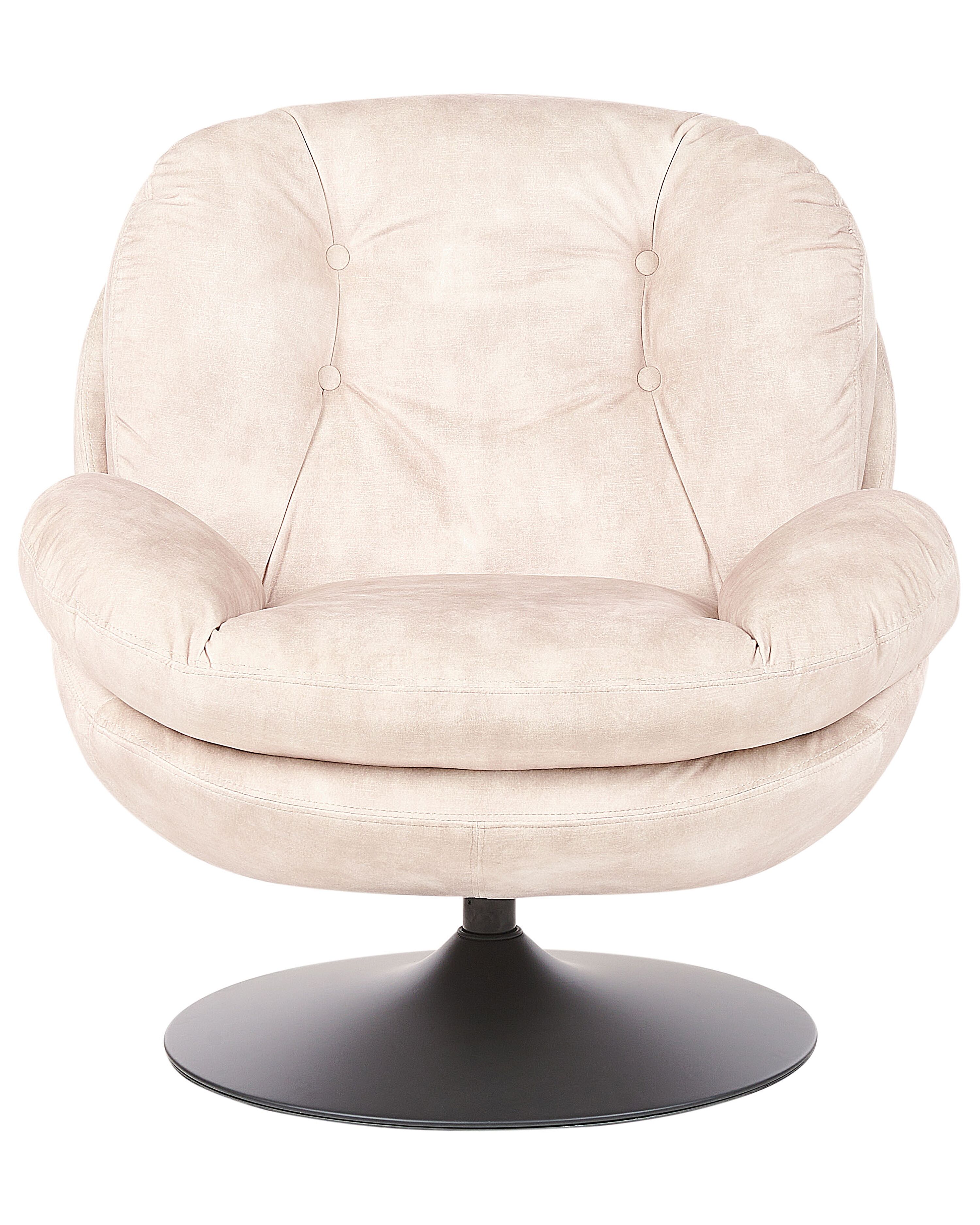 Fauteuil pivotant NOLVIK Velours Beige clair | Beliani.fr