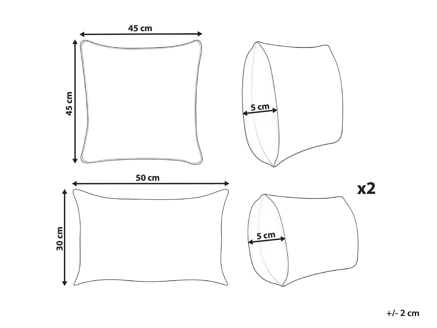 Koristetyynysetti 3 kpl VATICA sametti 30 x 50 cm 45 x 45 cm ...