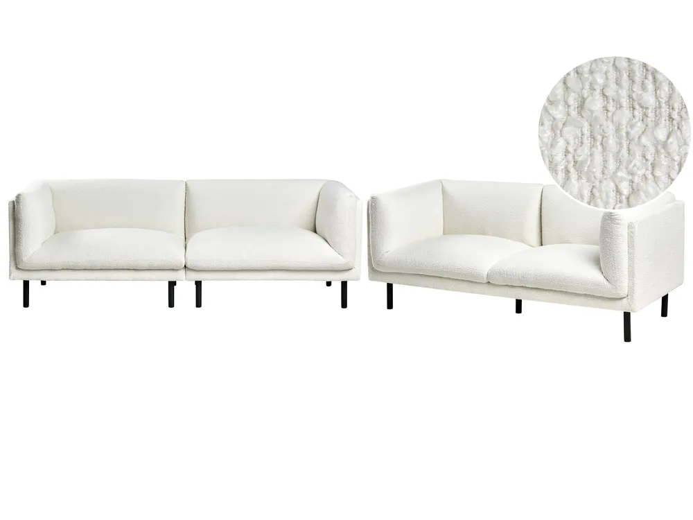 Living Room Set 5 Seater ALLA Boucle Off-White | Beliani.co.uk