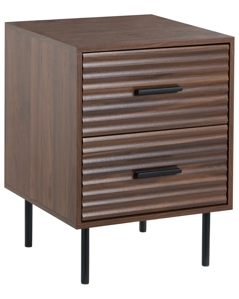 2 Drawer Bedside Table WALGETT Dark Brown | Beliani.co.uk