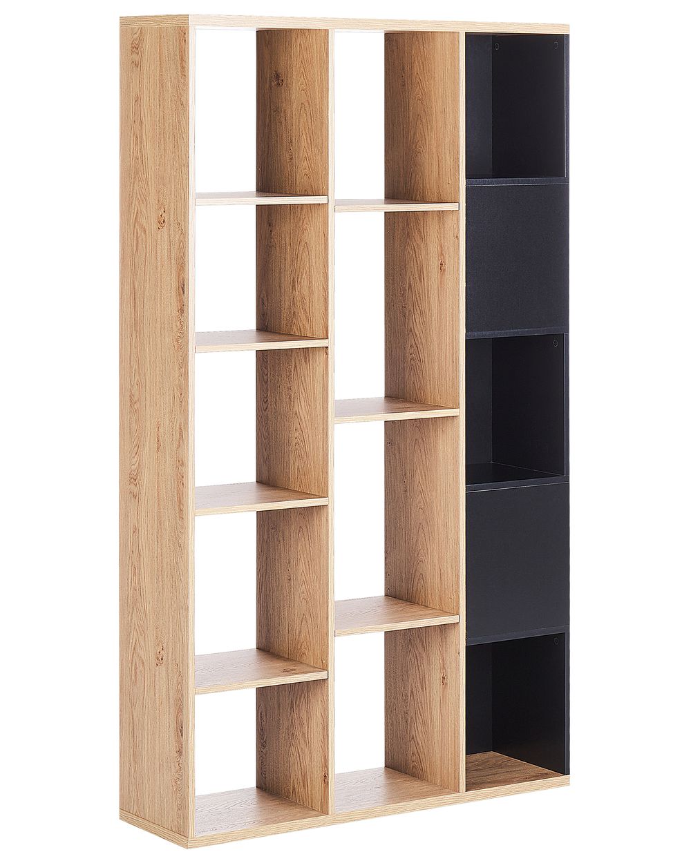 Wood and black bookshelf store