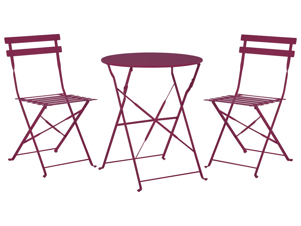 maroon bistro set