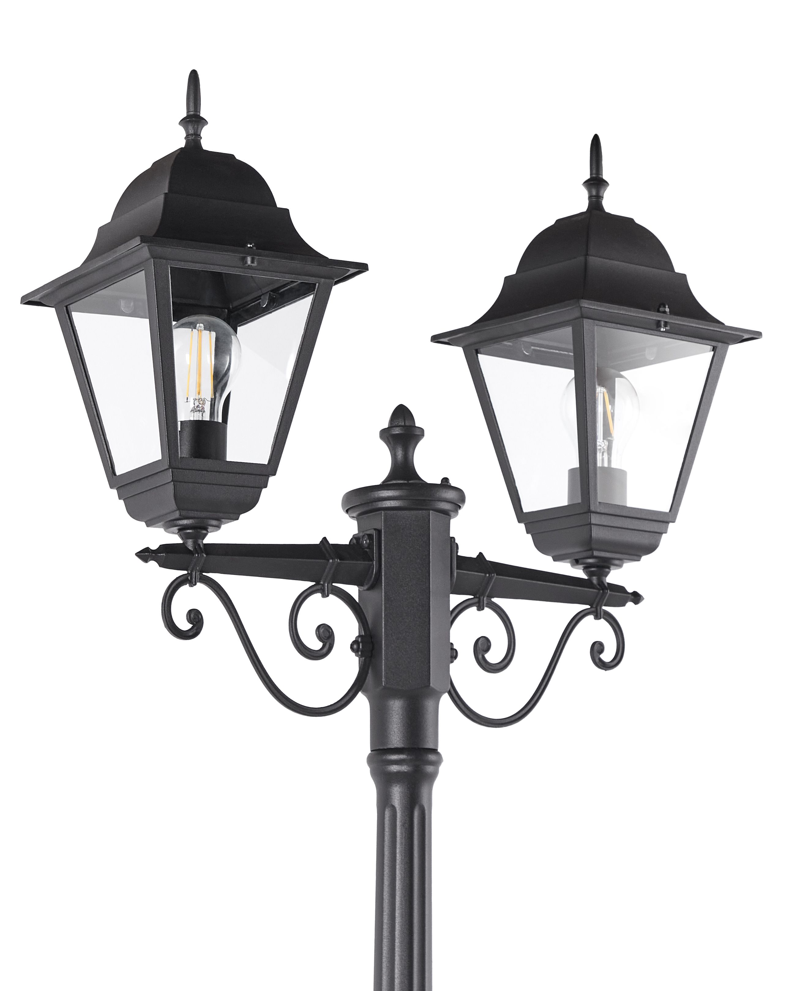 2 Light Outdoor Lamp Post Black SUKRI | Beliani.co.uk