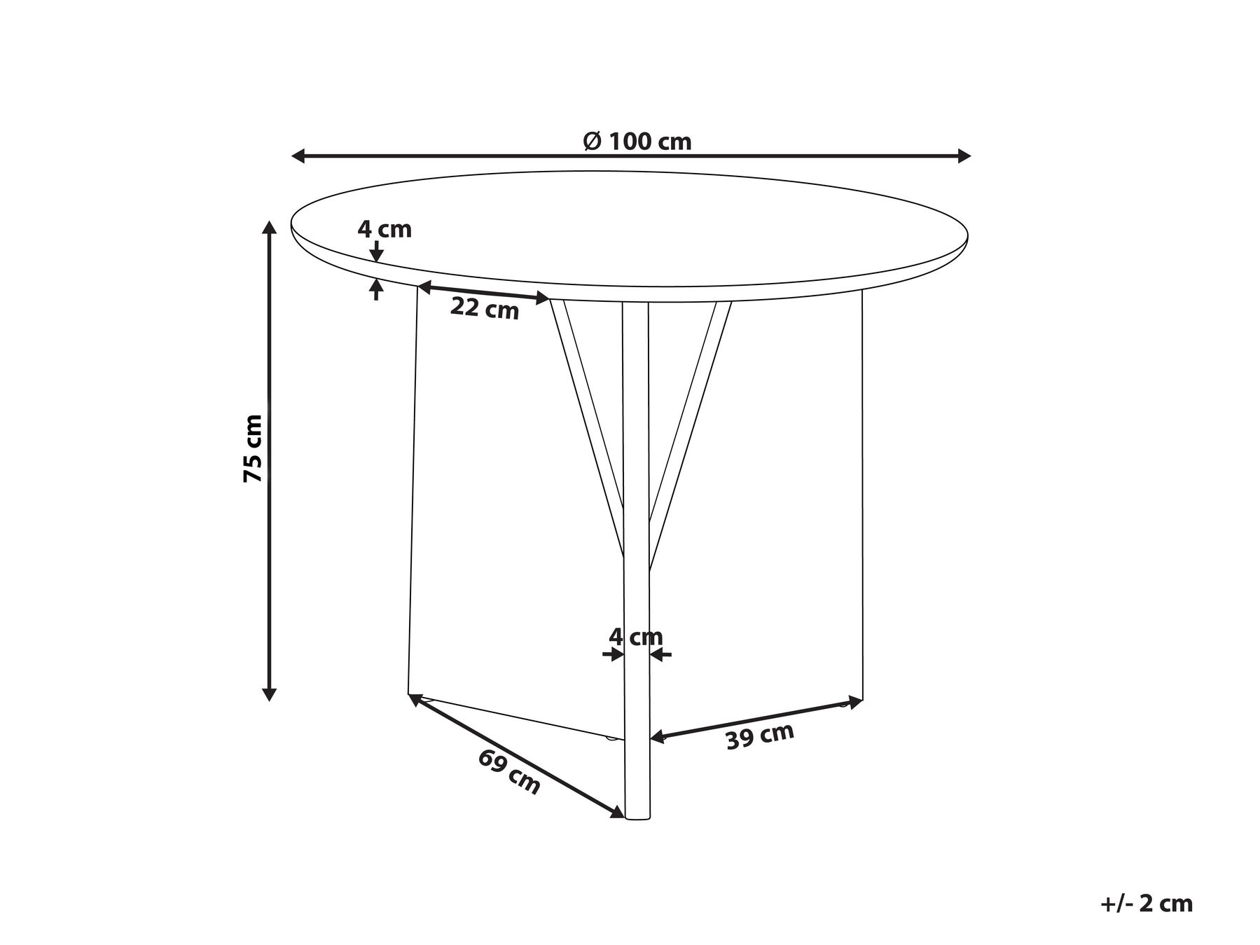 Dining Table ARRAN Brown 100 cm 100 cm Acacia Wood | Beliani.co.uk