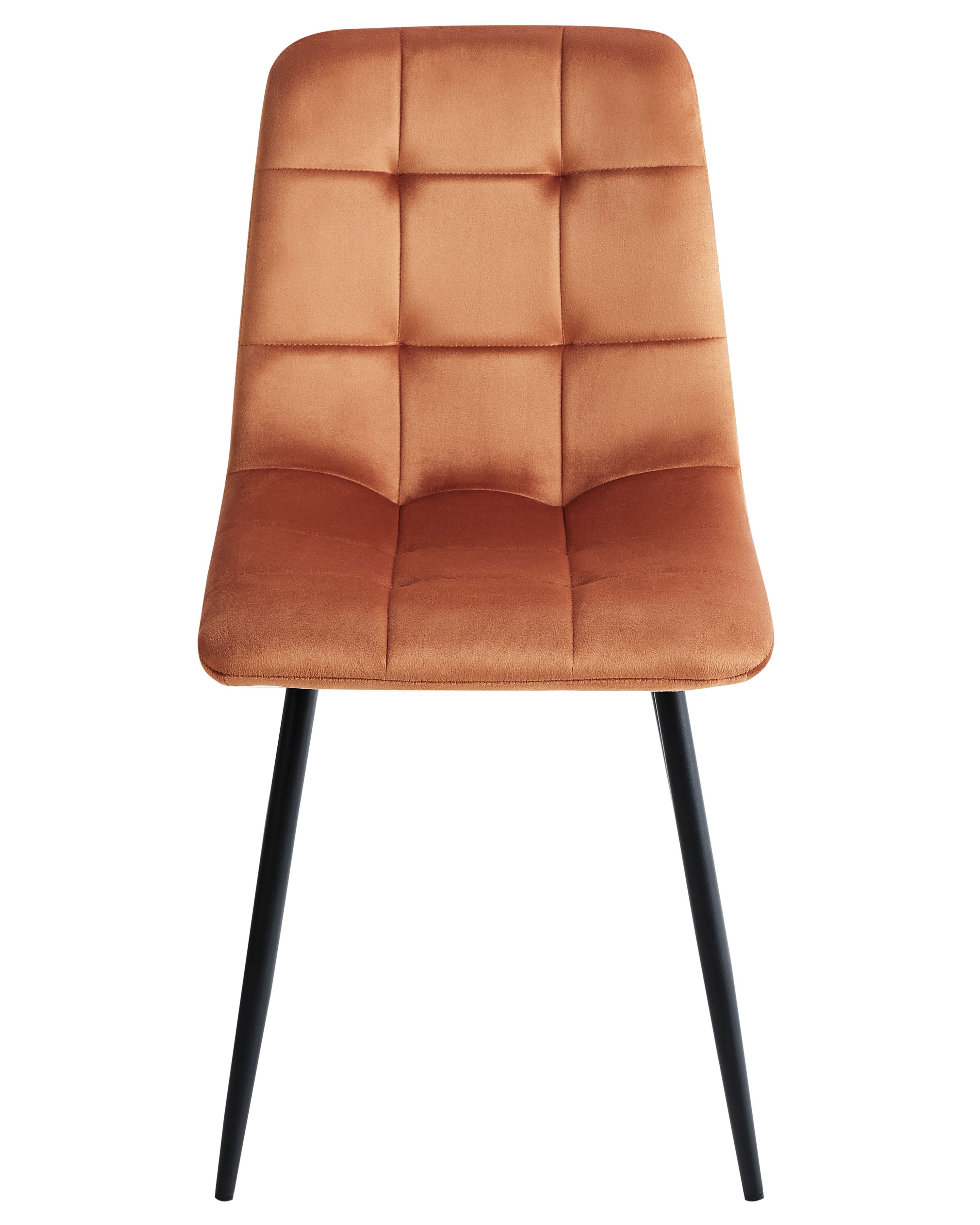 Set of 4 Dining Chairs POWELL Velvet Orange | Beliani.co.uk