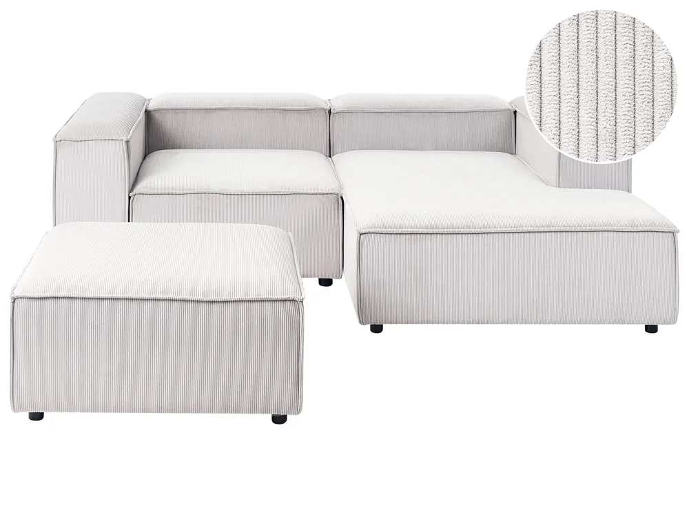 Modulaire hoekbank 3-zits ARDAL Corduroy Groen met ottomaan linkszijdig ...