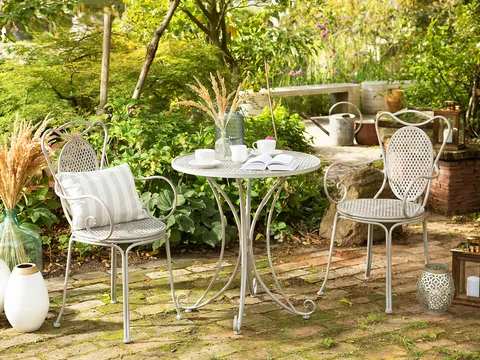 Metal balcony table and chairs store