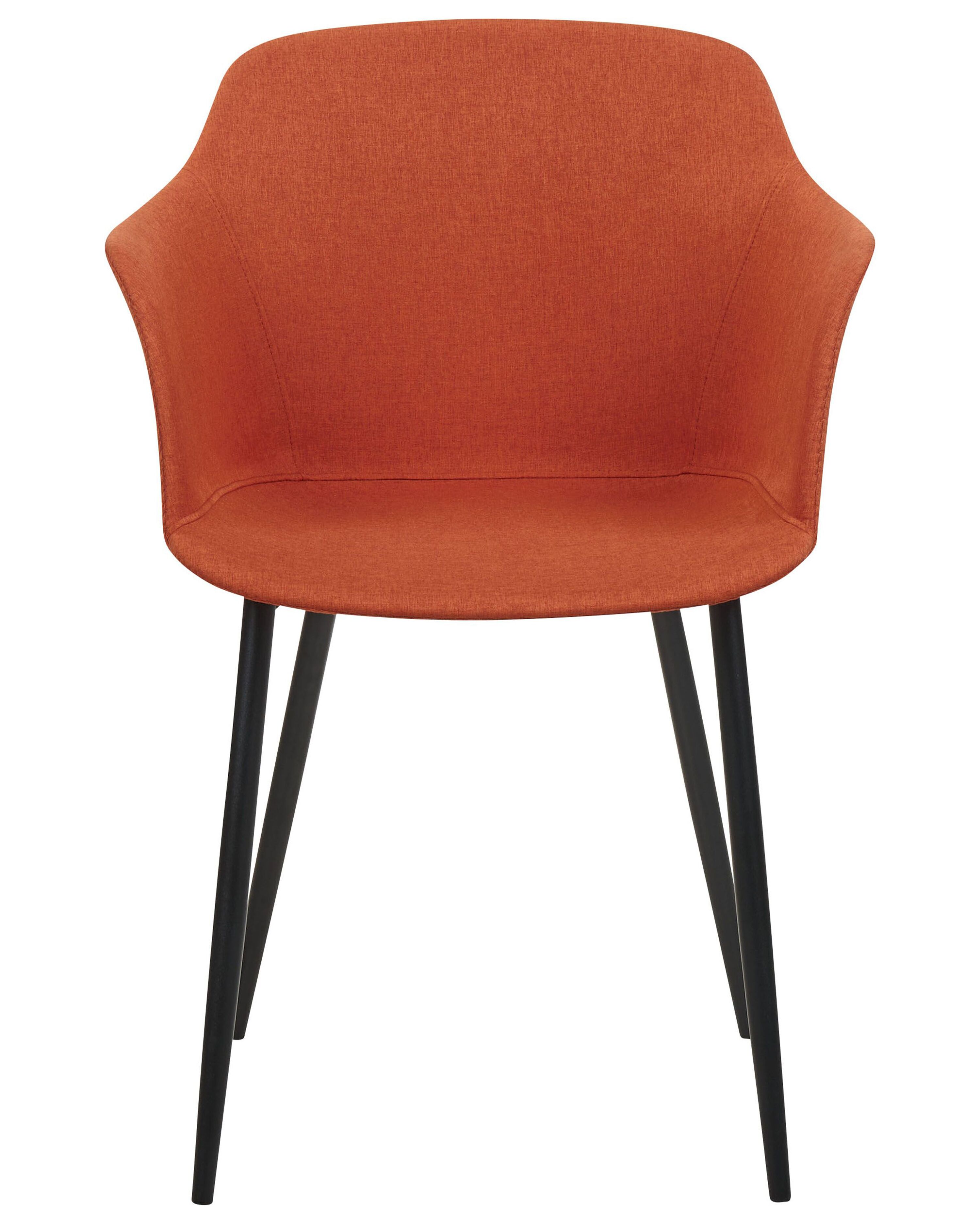 Fabric Dining Chair Set of 2 Orange ELIM | Beliani.co.uk