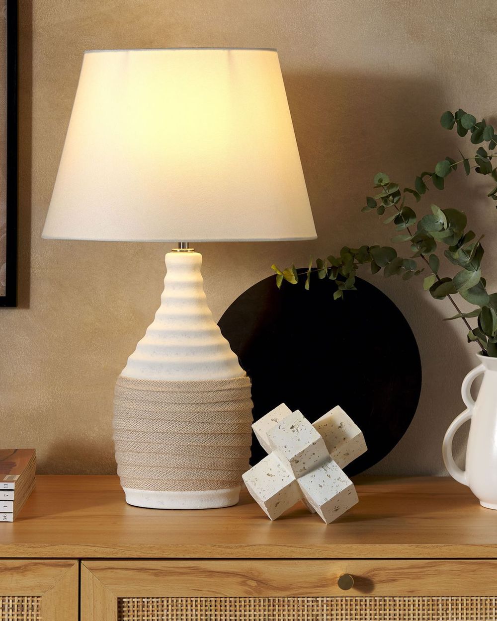 Bedside Lamp Light Beige TORMES Beliani