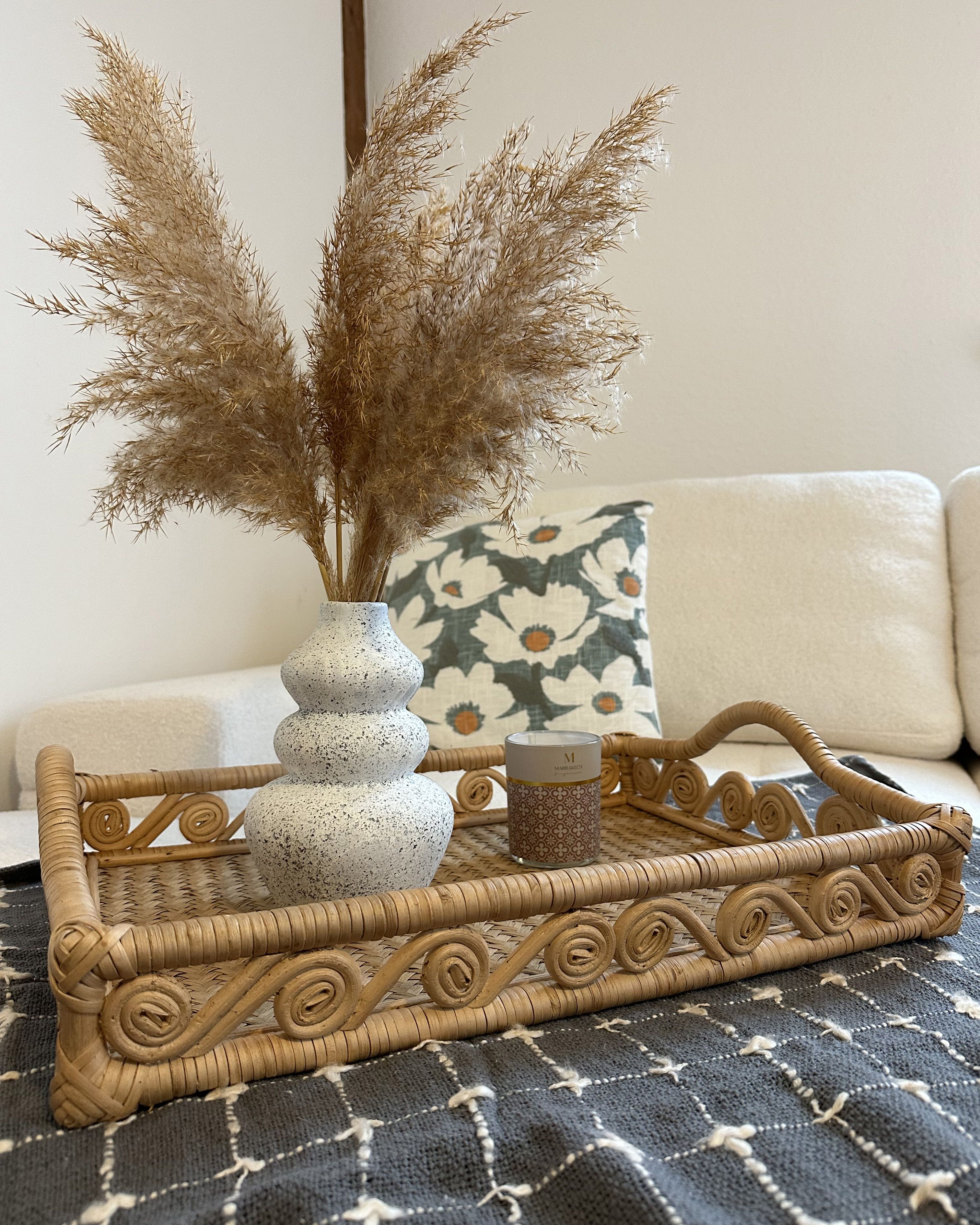 Bandeja decorativa CALAYAN Ratán Beige | Beliani.es