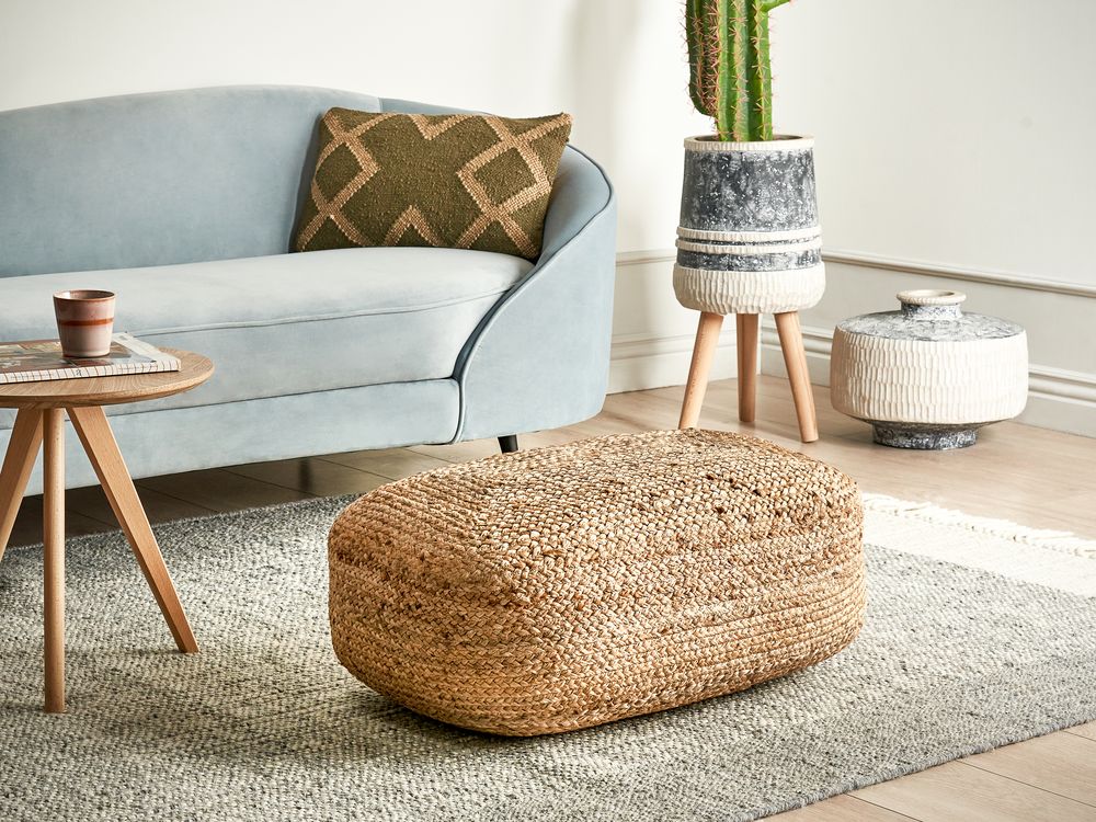 Pouffe TIFELT Beige 50 cm 50 cm 20 cm | Beliani.co.uk