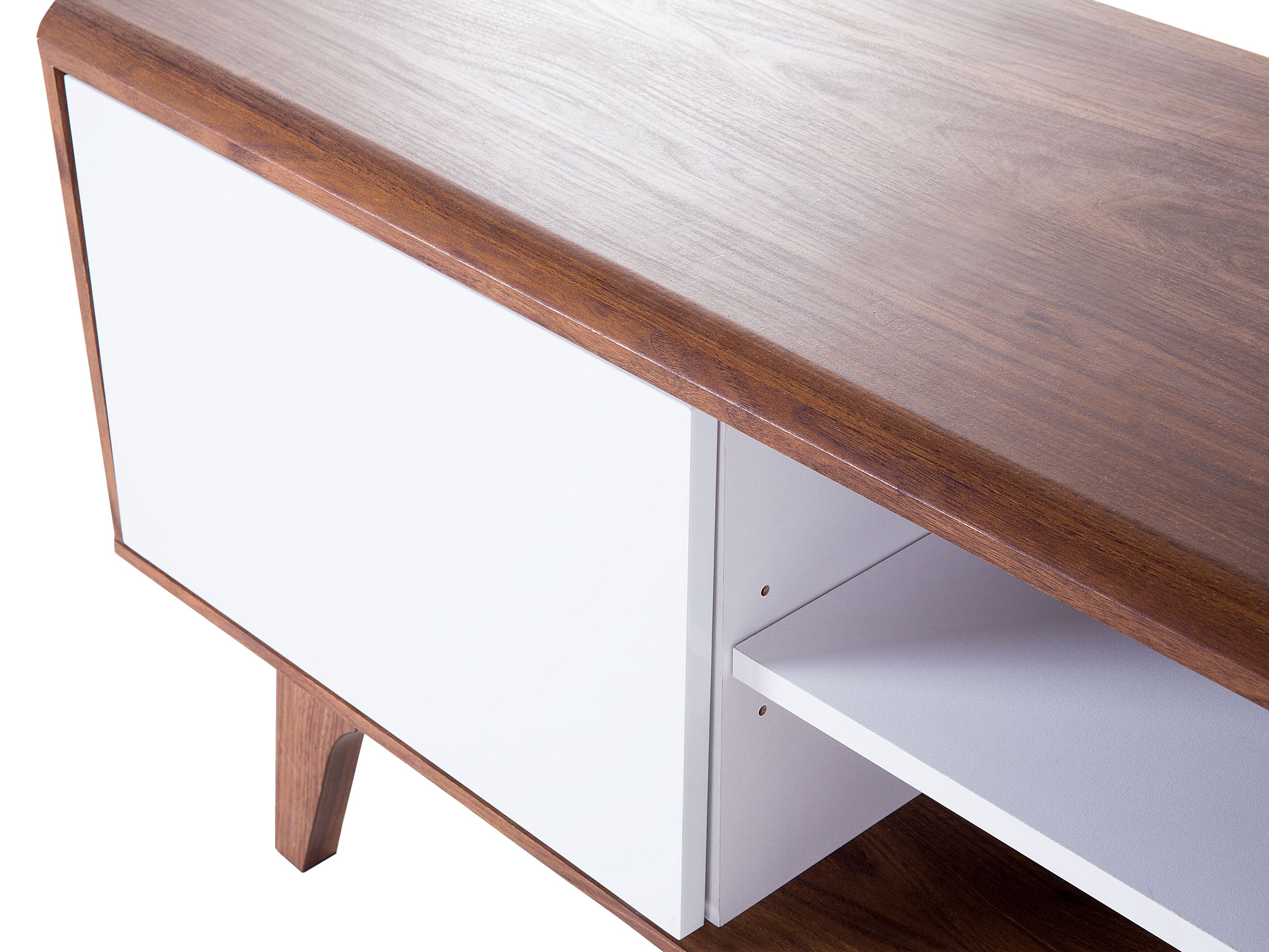 TV Stand ROCHESTER Brown/ White | Beliani.nl