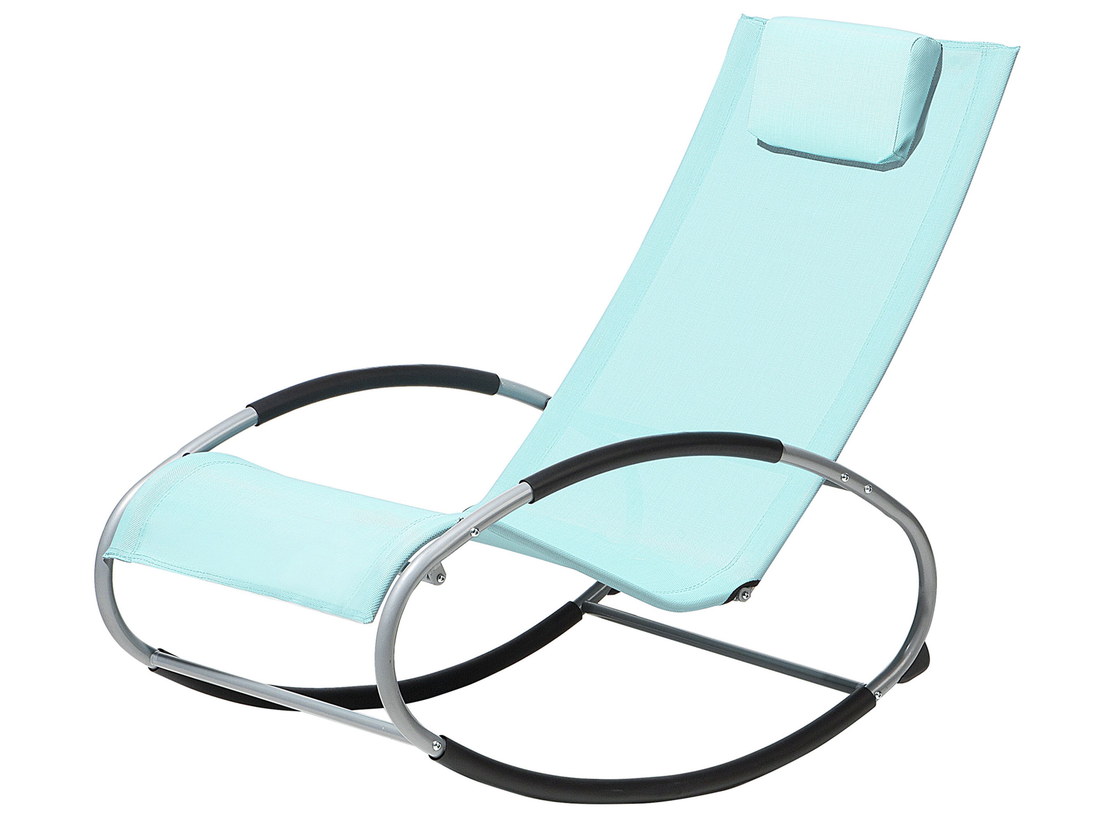 Rocking Sun Lounger CAMPO Metal Light Blue | Beliani.co.uk