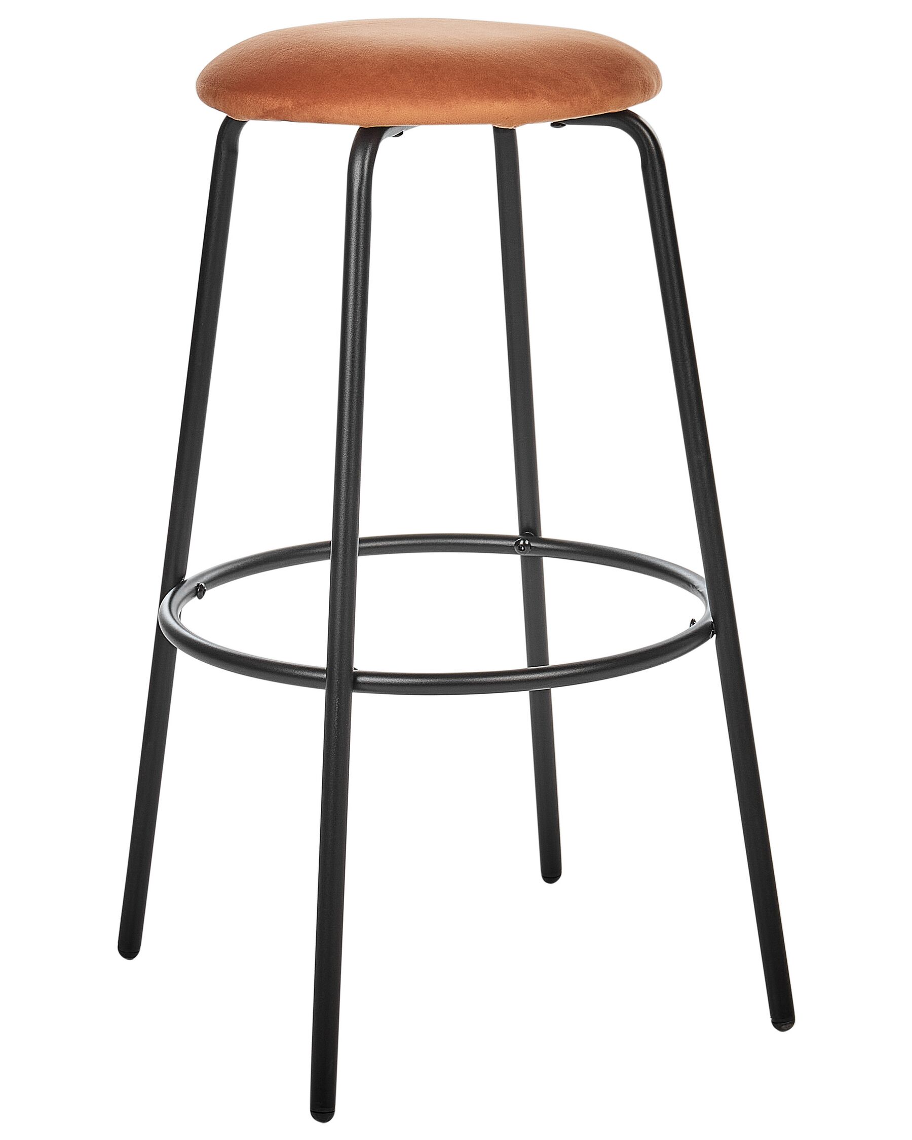 Set of 2 Bar Stools MORTON Velvet Orange | Beliani.co.uk
