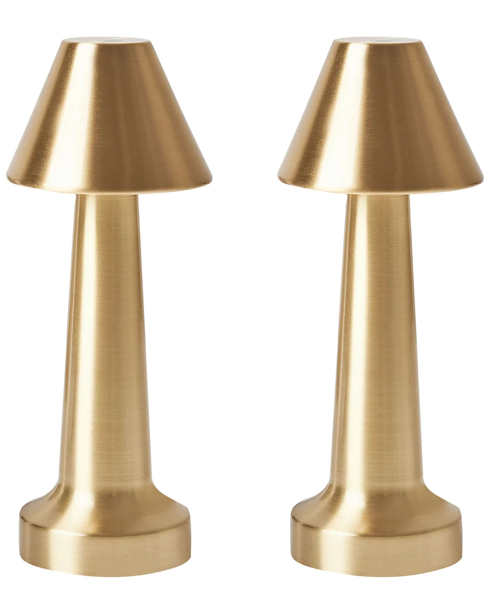Set van 2 draadloze LED tafellampen JOANES met dimmer Metaal Goud ...