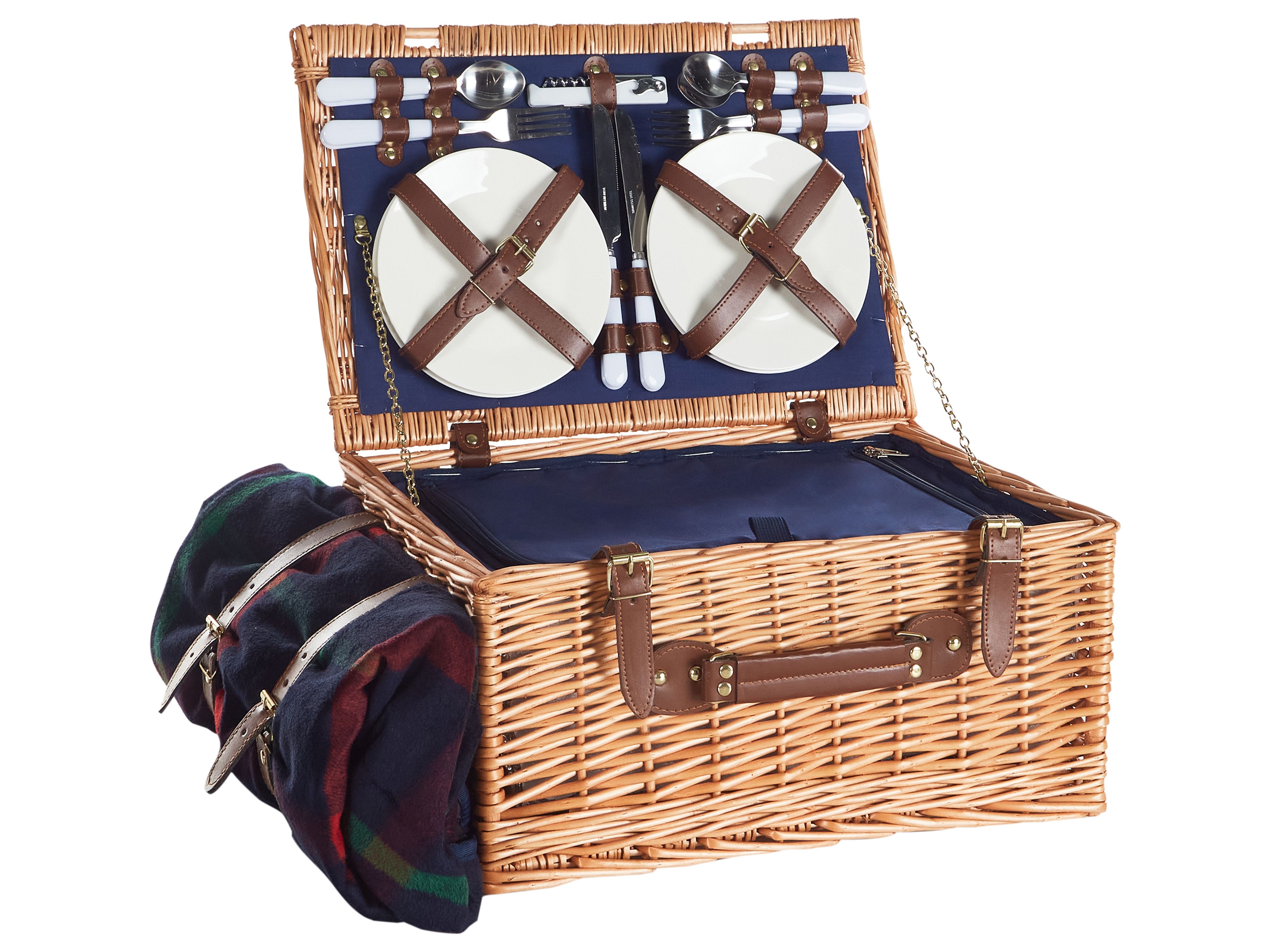 Picnic Basket CREPES Wood Brown | Beliani.co.uk