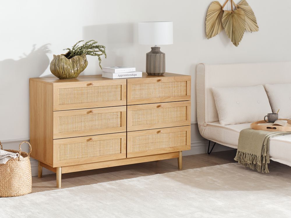 6 Drawer Chest PASCO Light Brown | Beliani.co.uk