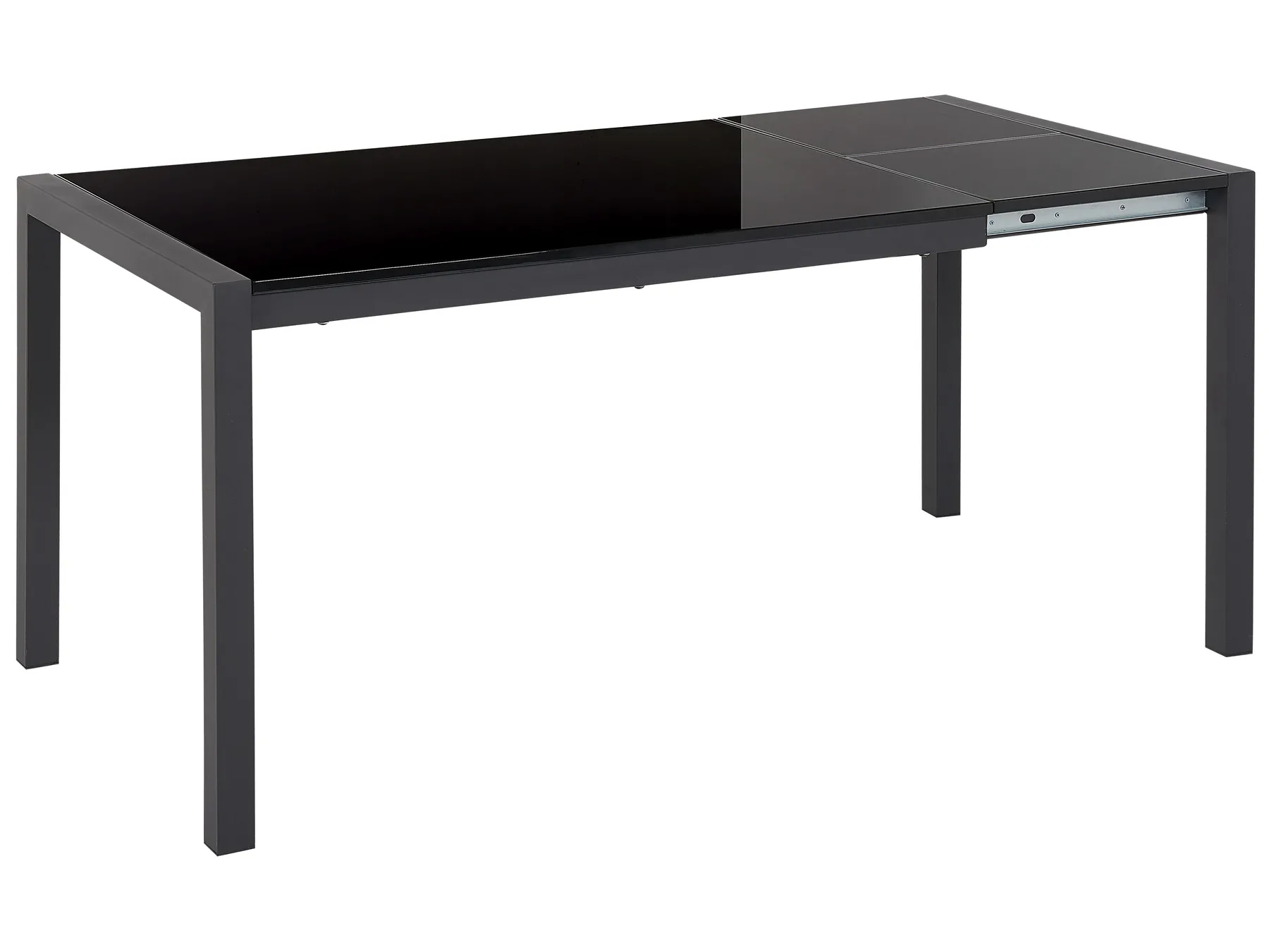 Extending Dining Table GRANADA Black 120/160 cm 80 cm | Beliani.co.uk