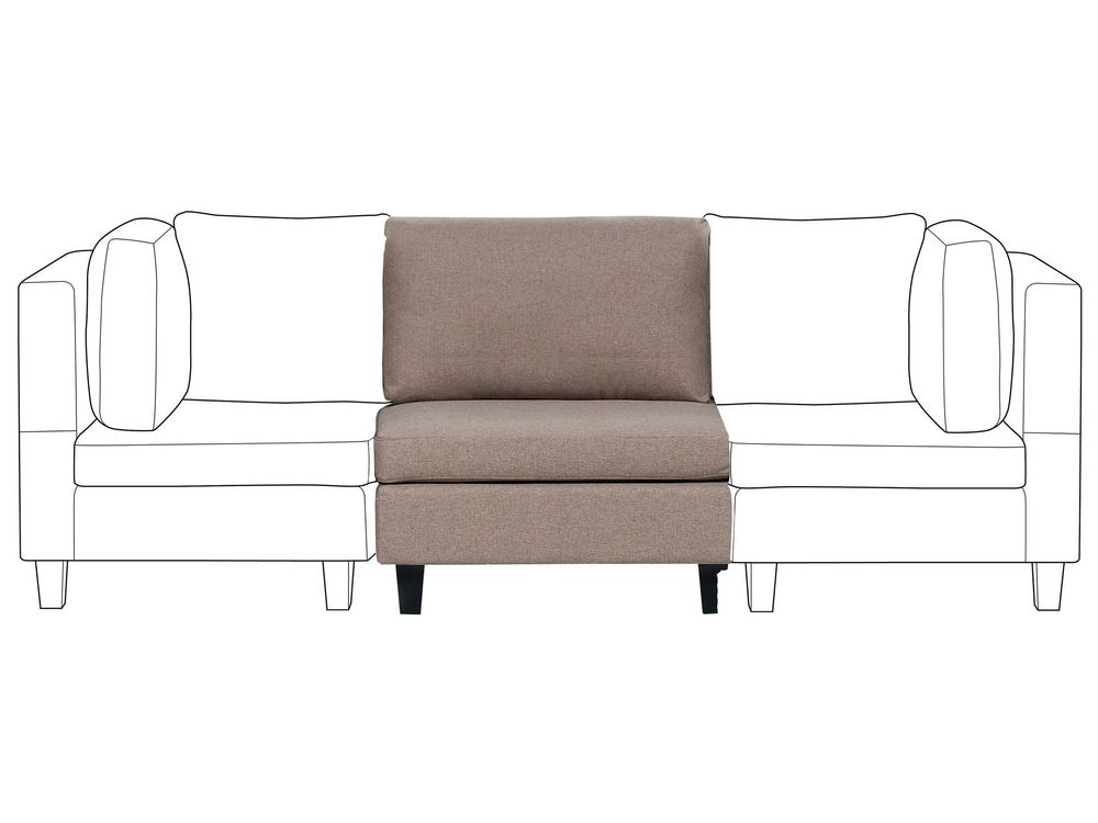 Canapé modulable en forme de U 5 places UNSTAD Tissu Beige clair ...