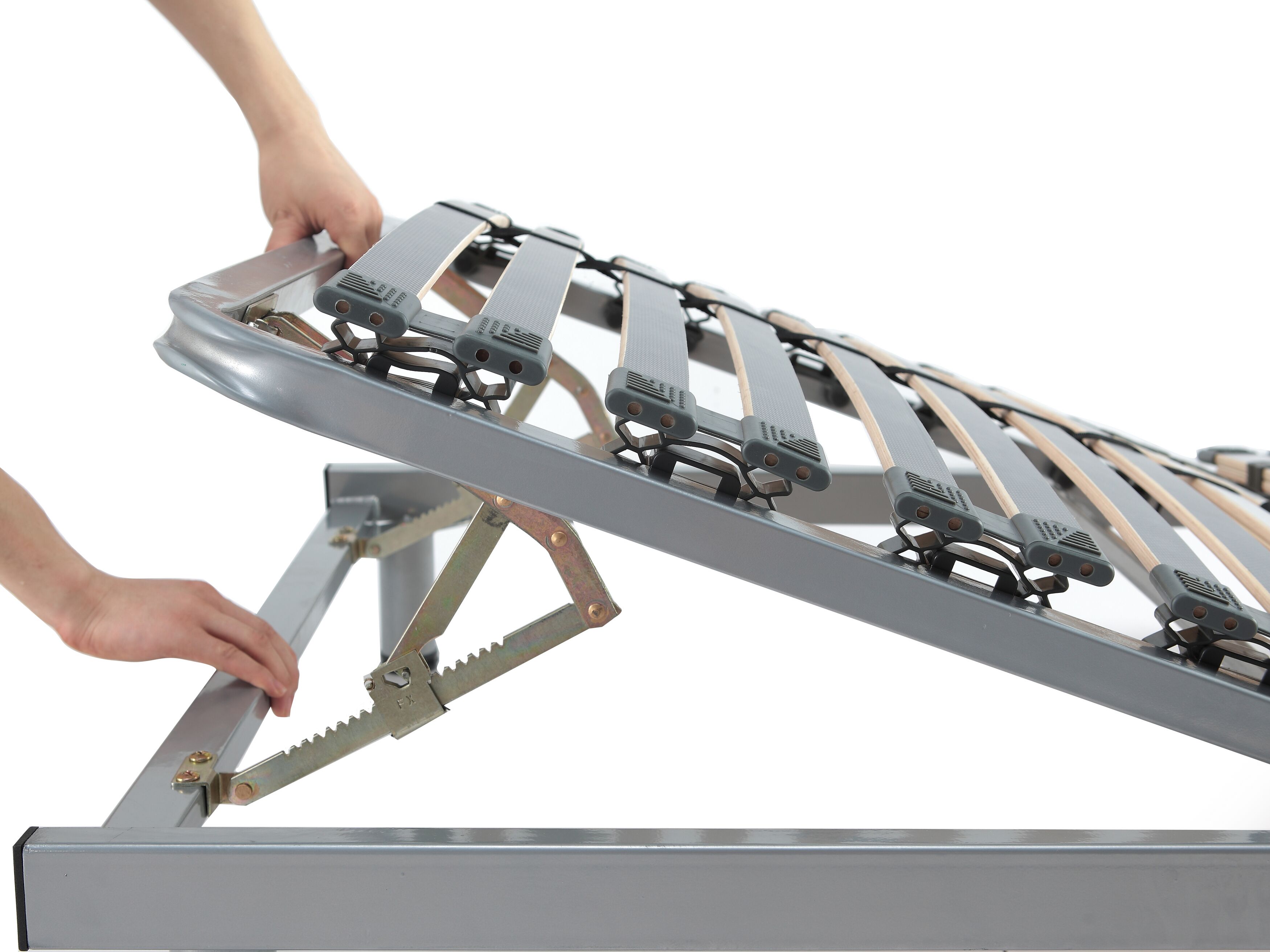 Manually Adjustable Bed Frame COMFORT 90 x 200 cm (EU Single) Silver ...