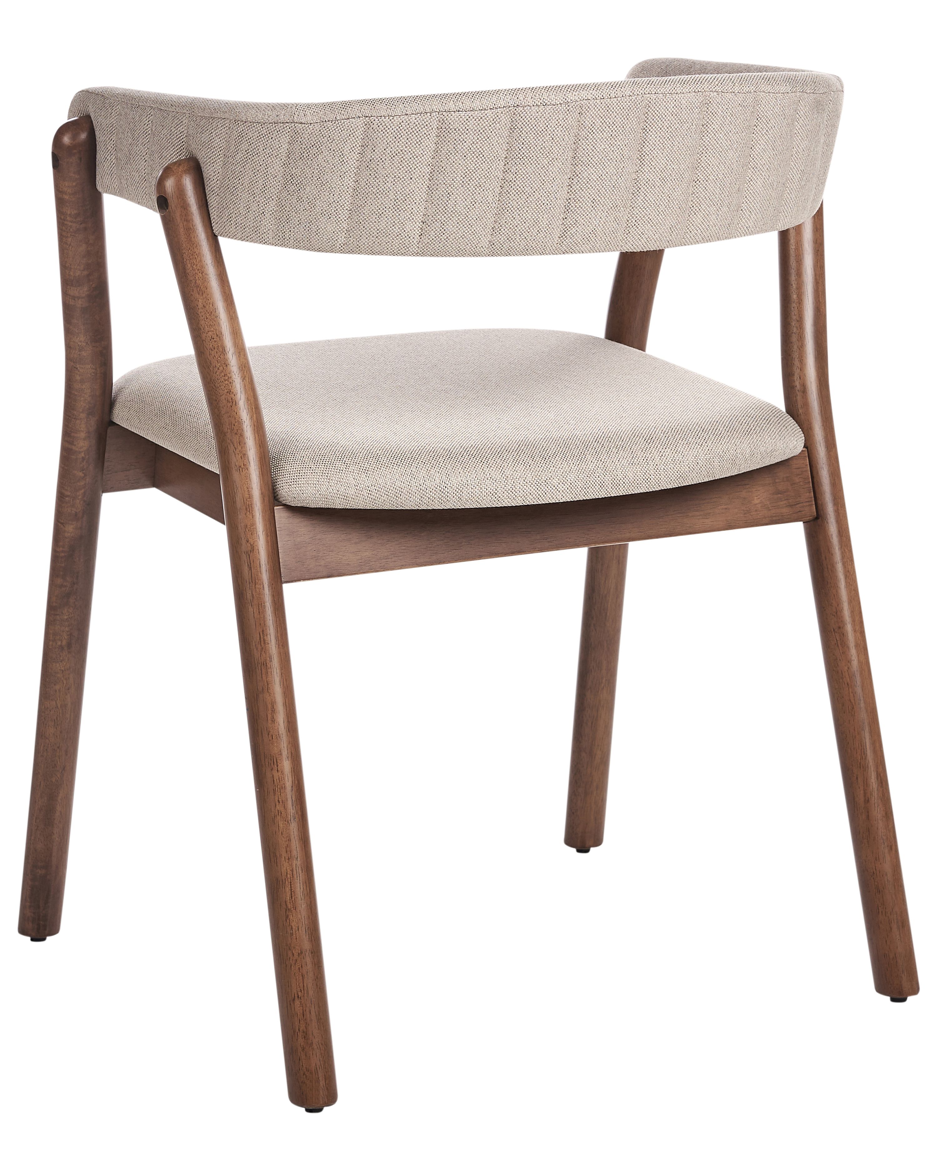Set of 2 Dining Chairs Dark Wood and Beige MYLO | Beliani.co.uk