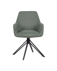 Set of 2 Dining Chairs Swivel JODAR Fabric Green | Beliani.es
