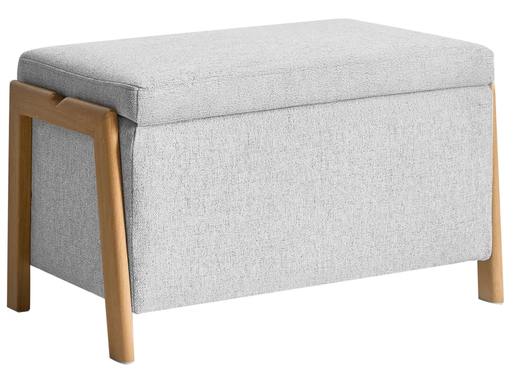 Storage Bench EDLAND Fabric Light Grey | Beliani.es