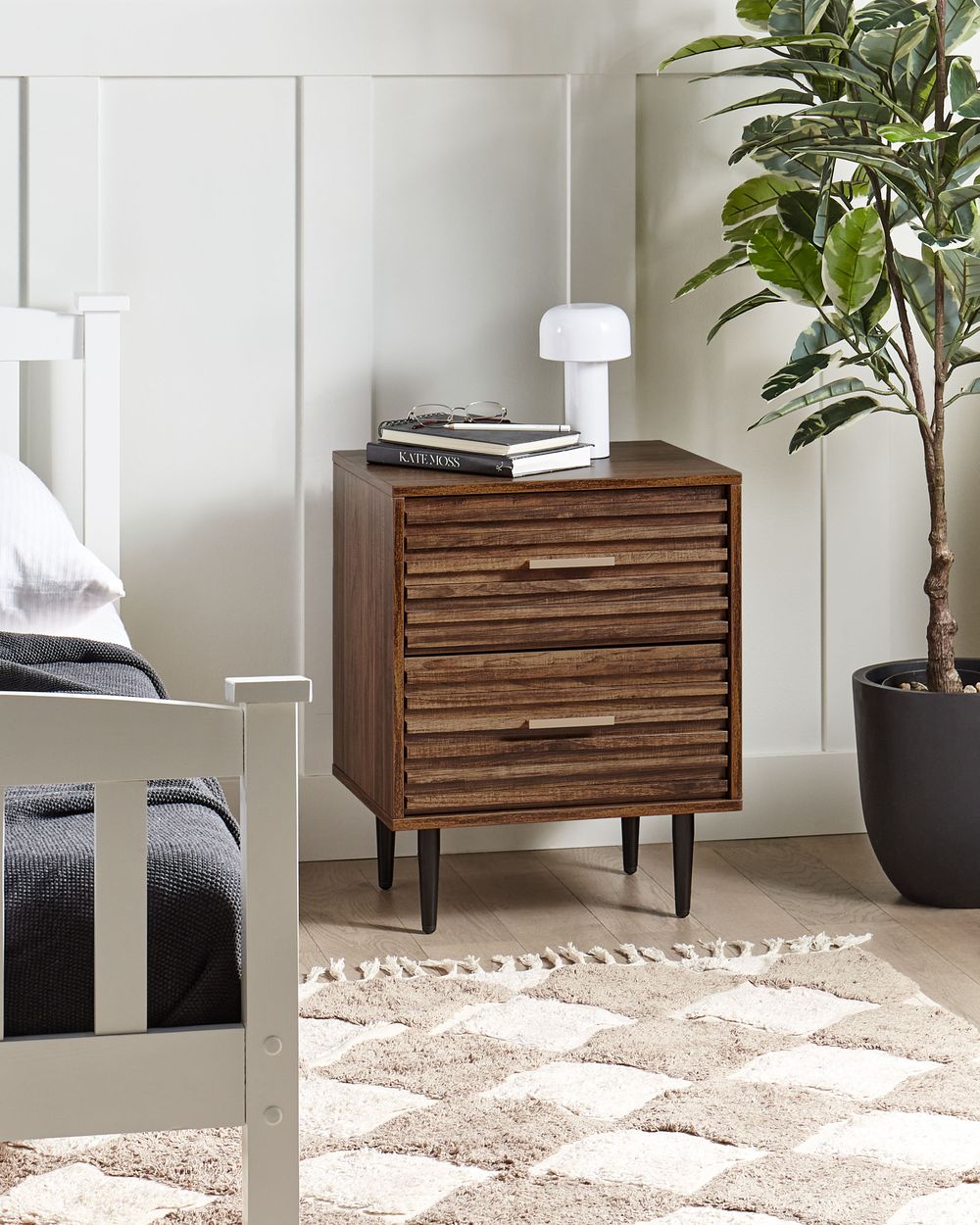 Dark wood nightstand store