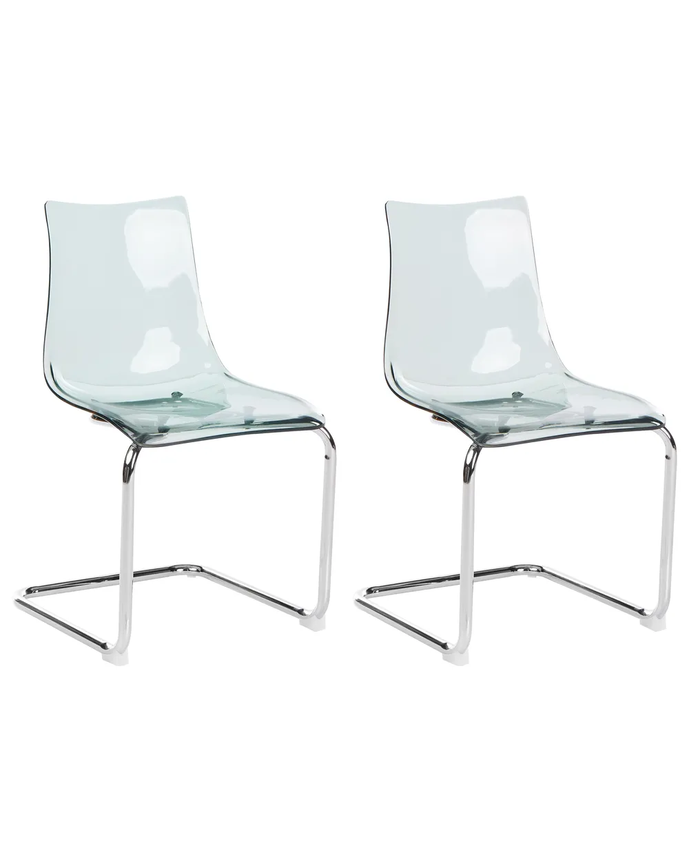 Set of 2 Dining Chairs WESTBRIDGE Transparent | Beliani.co.uk