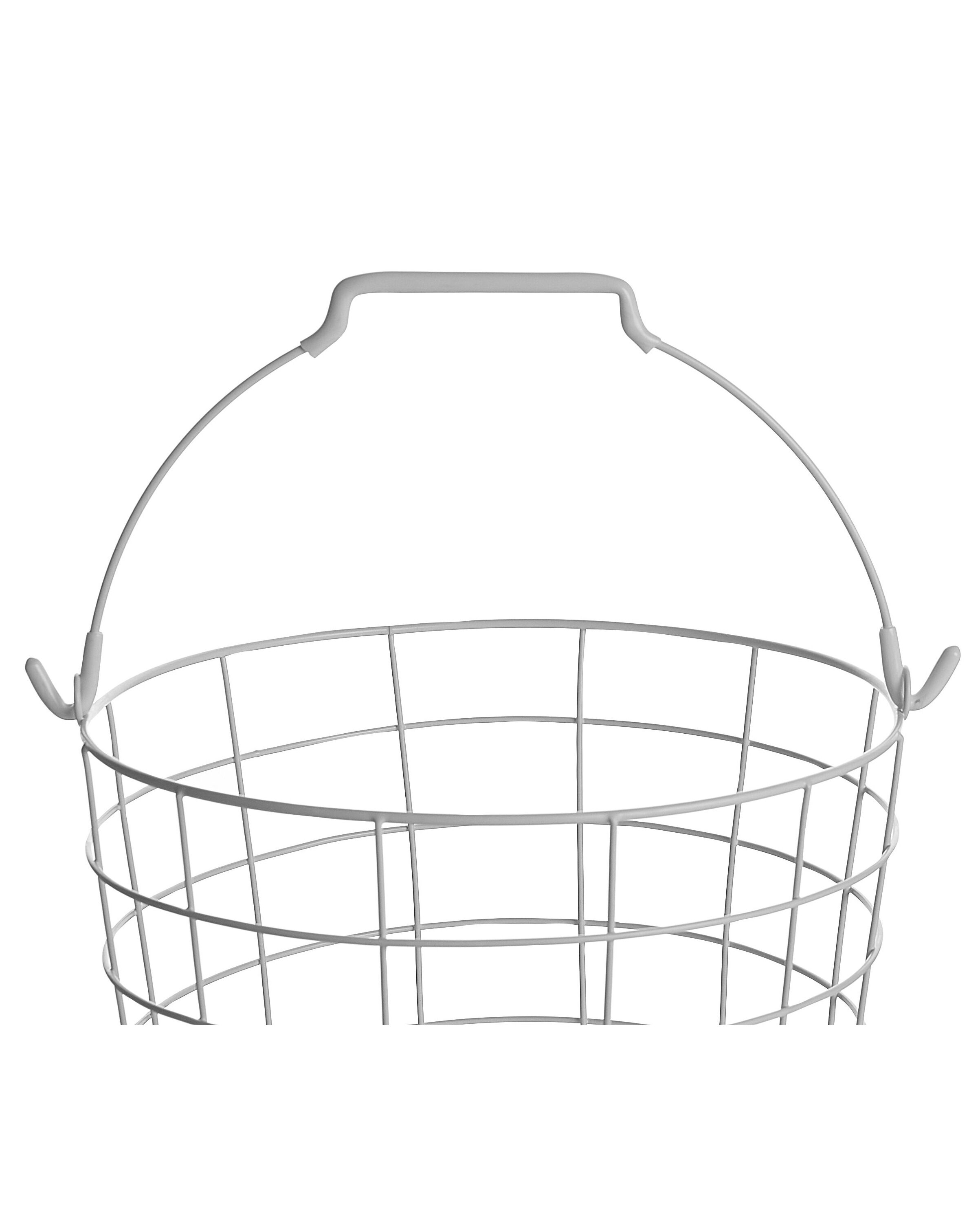 3 Tier Metal Wire Basket Stand White AYAPAL | Beliani.co.uk
