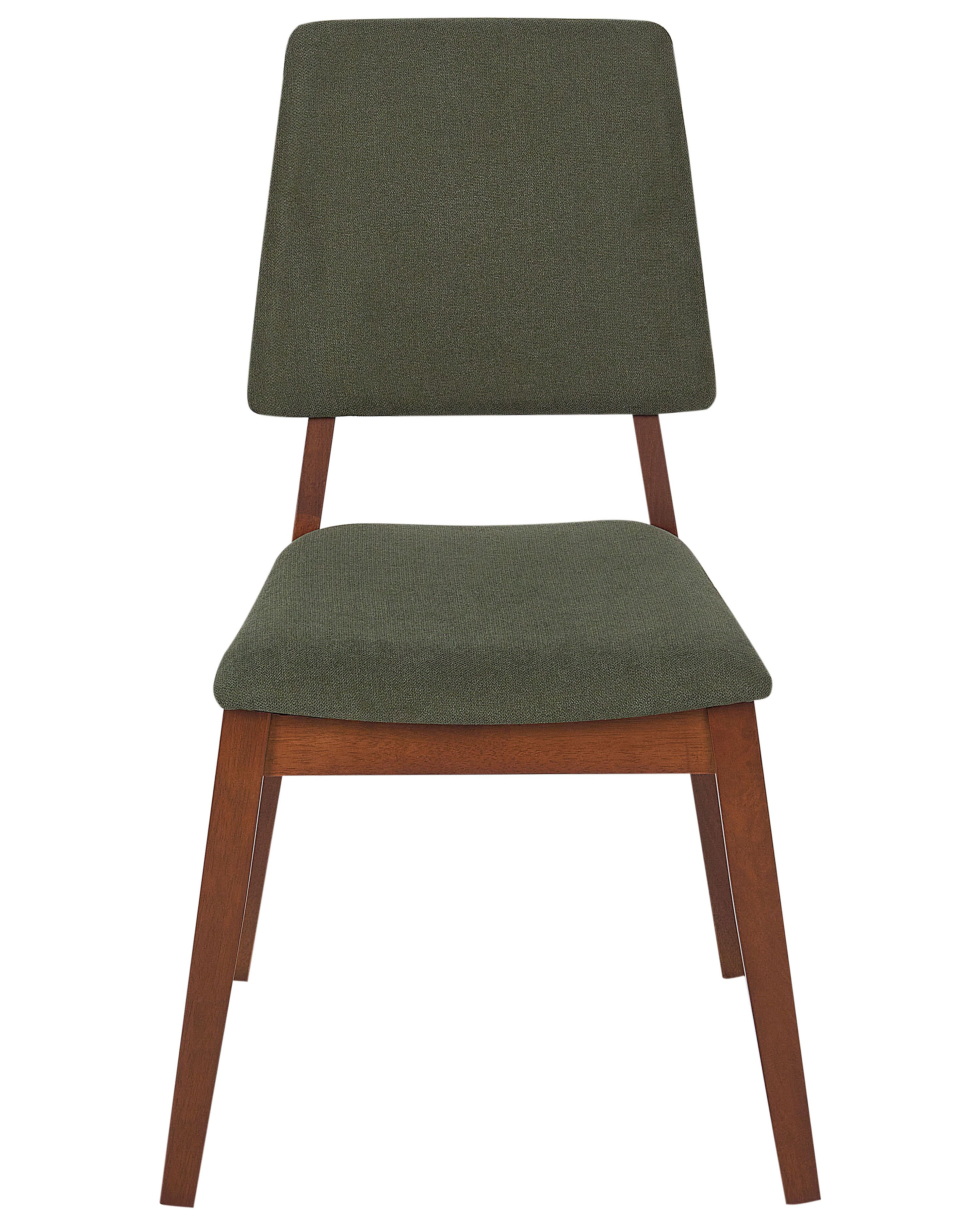 Set of 2 Dining Chairs MERRILL Wood Dark Green | Beliani.co.uk