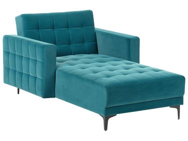 Chaise Longue ABERDEEN Velvet Sea Blue | Beliani.pl