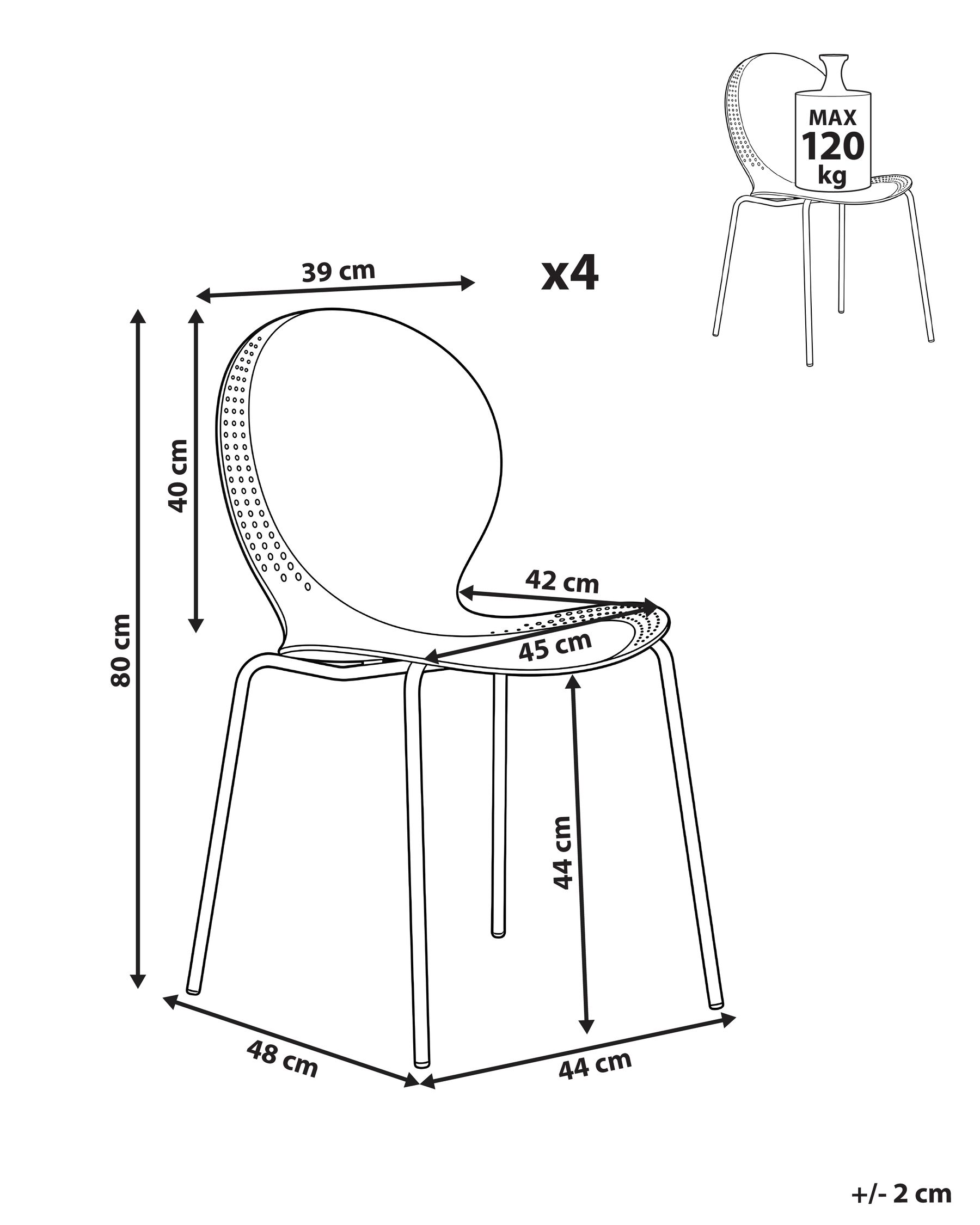 Set of 4 Garden Chairs MILOS Stacking Beige | Beliani.es